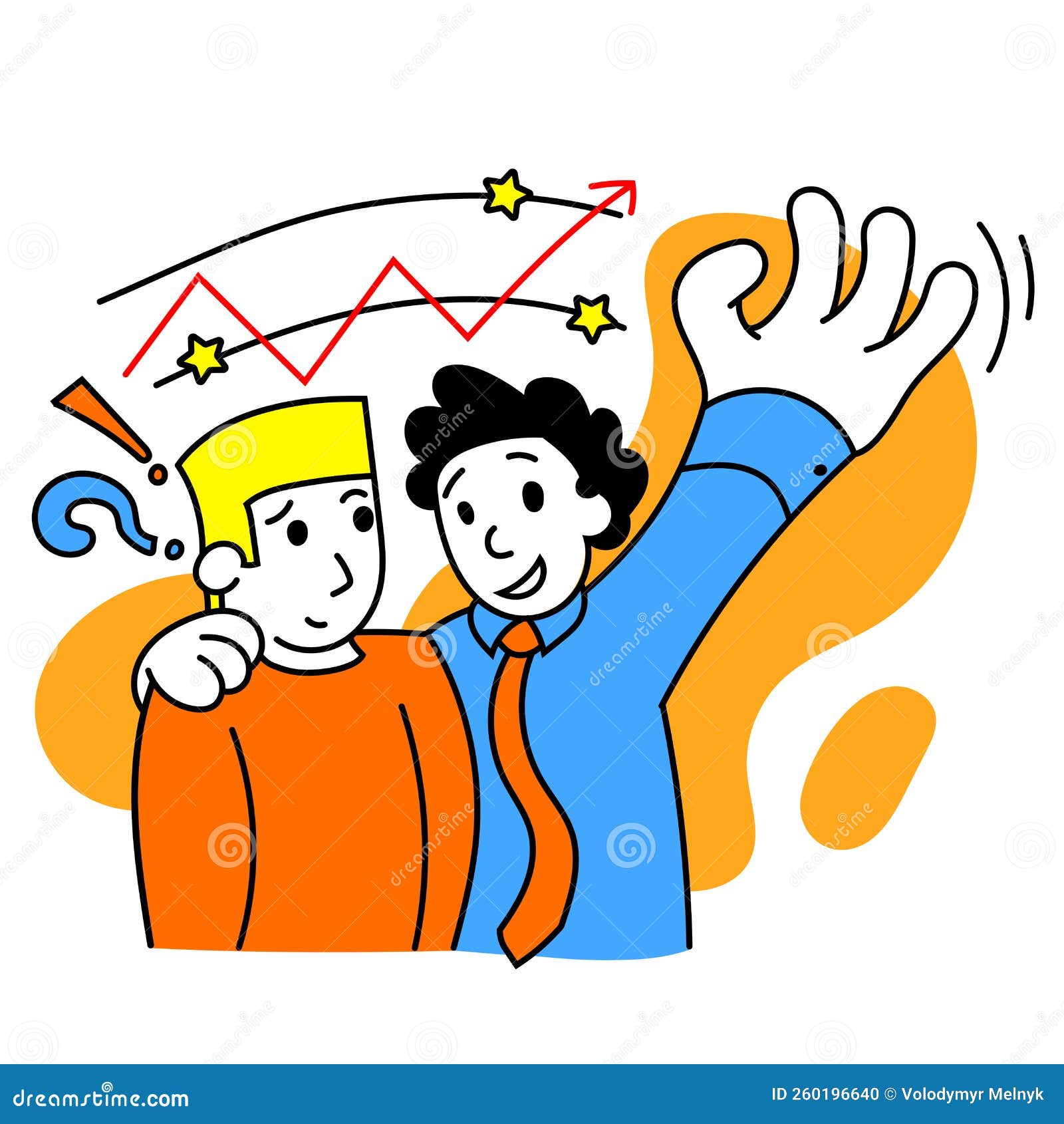 Teamwork. Vector Illustration with Young Ambitious Smart Managers in ...