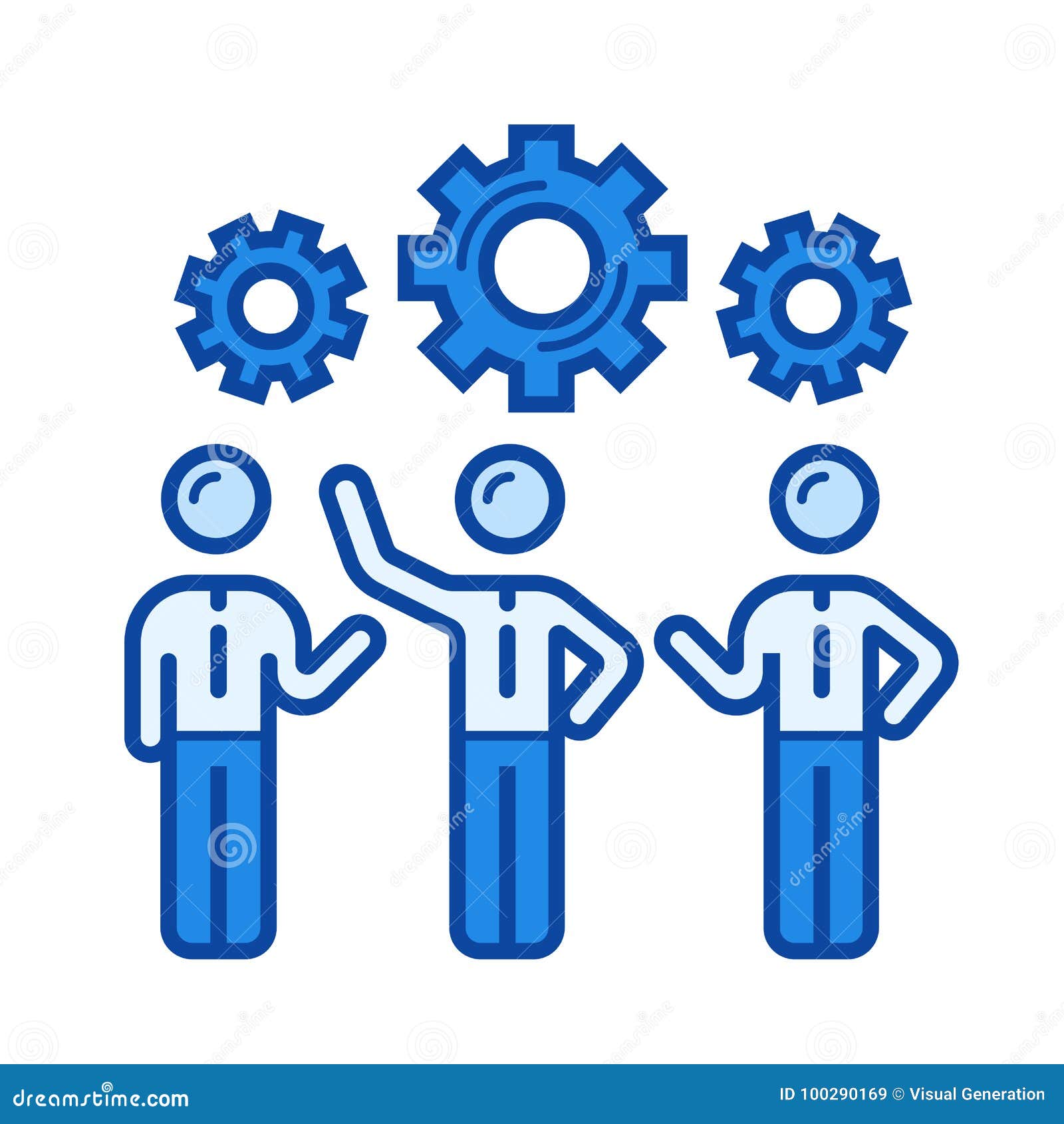 Teamwork line icon. stock vector. Illustration of group - 100290169