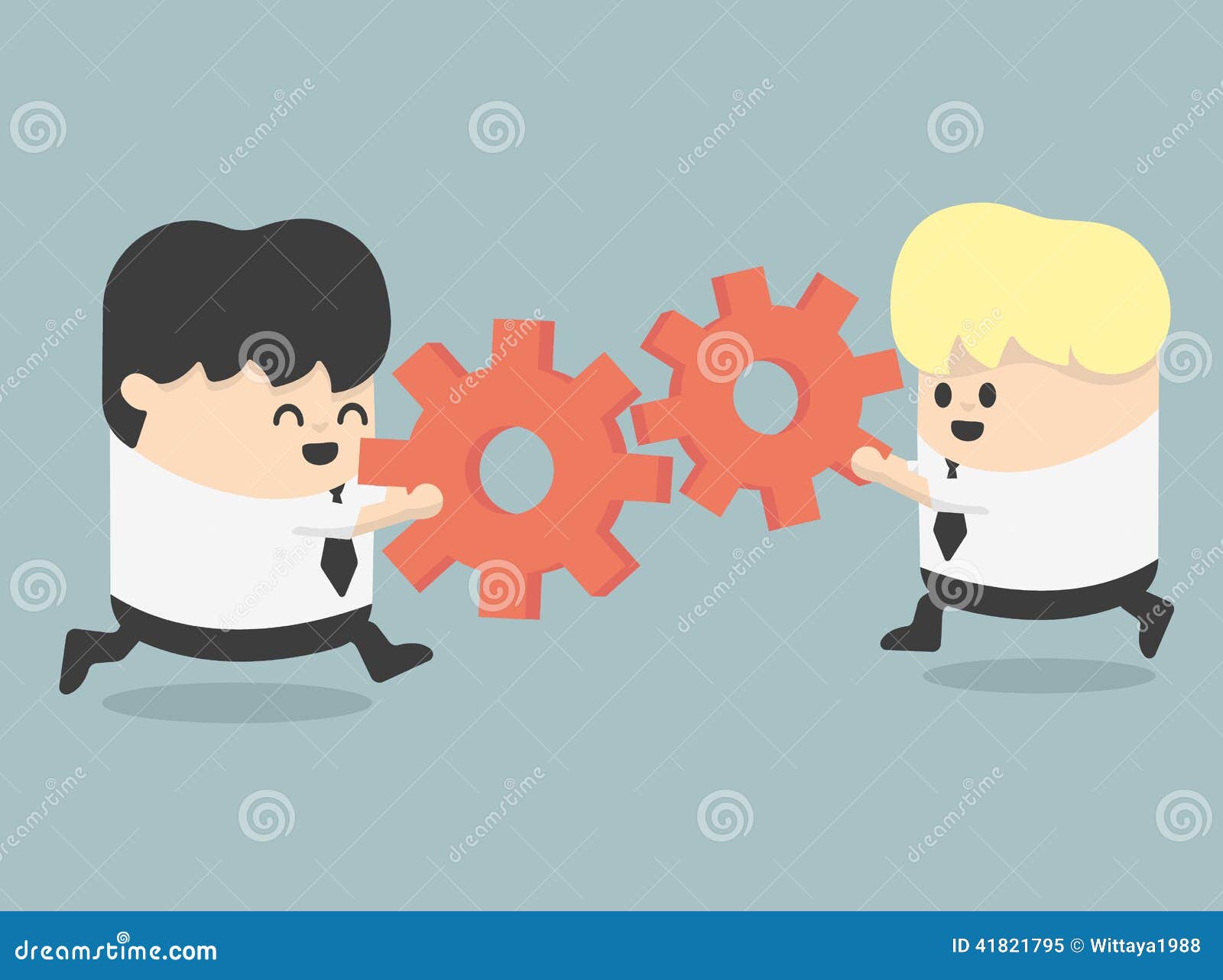 Teamwork stock vector. Illustration of merger, gear, piece - 41821795