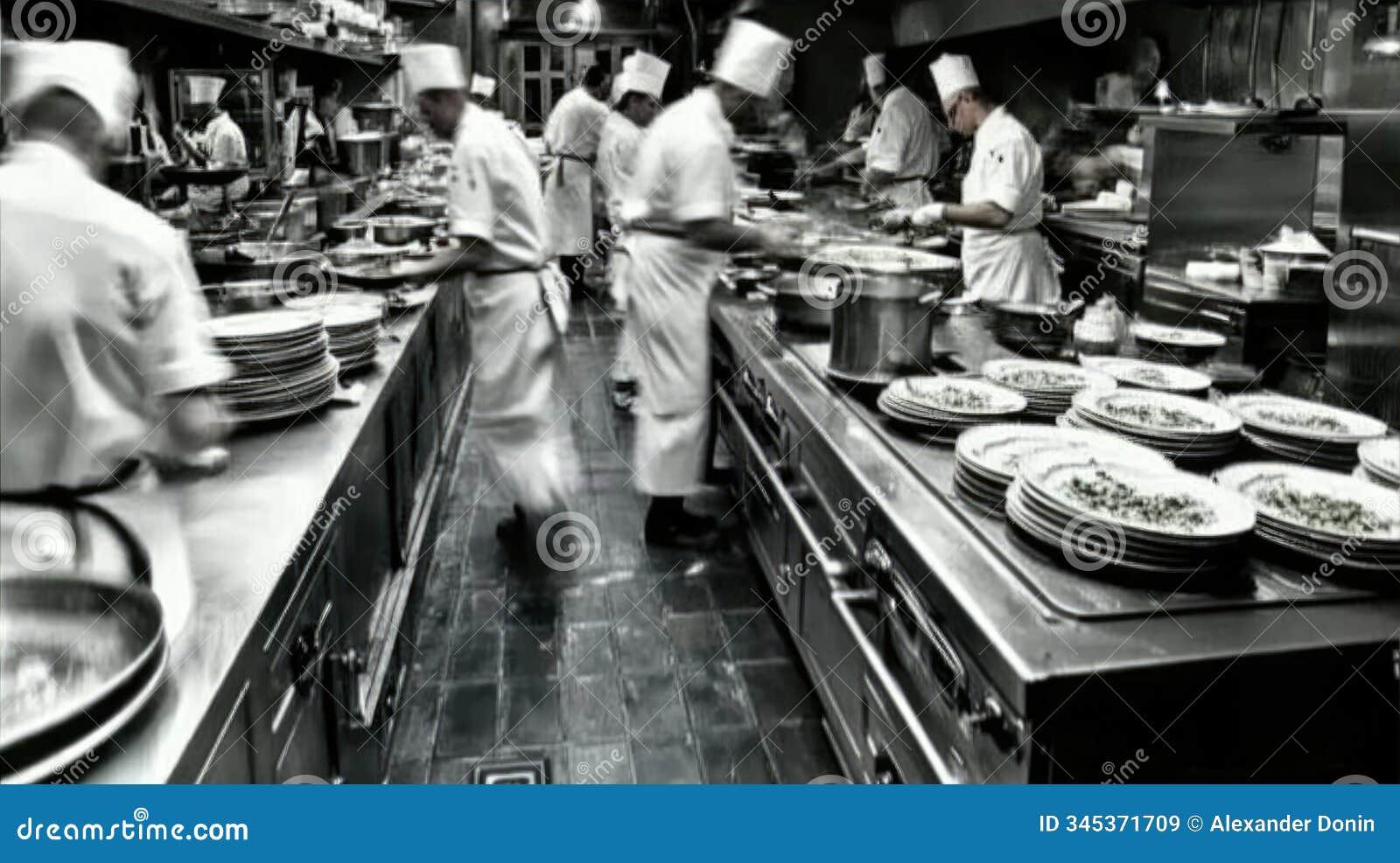 Teamwork in Vibrant Restaurant Kitchen Stock Image - Image of culinary ...