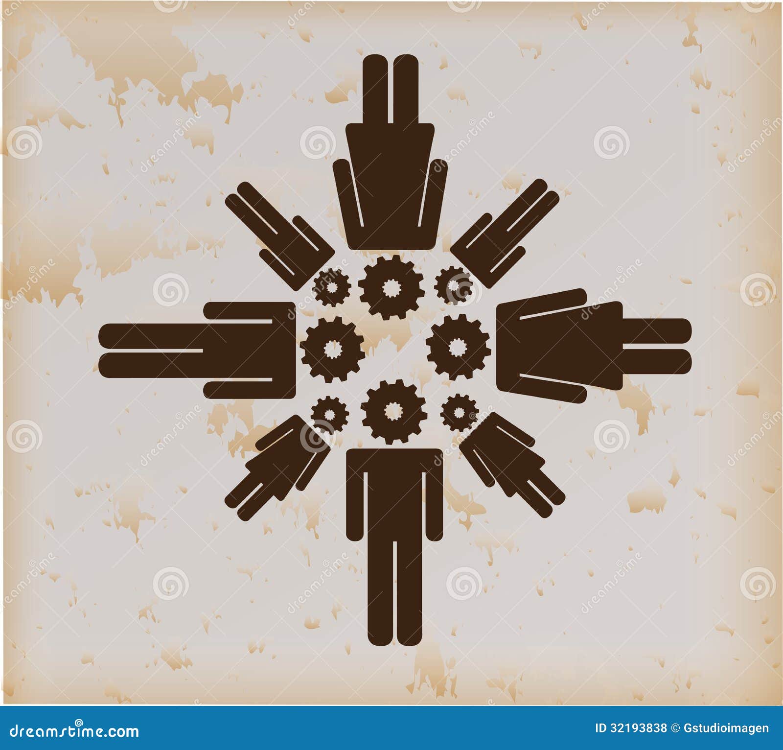 Teamwork vintage stock vector. Illustration of graphic - 32193838