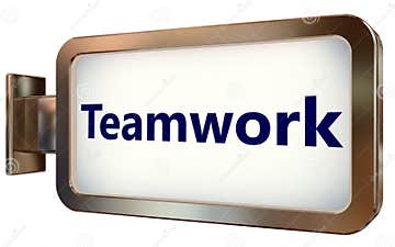 Teamwork on Billboard Background Stock Illustration - Illustration of ...