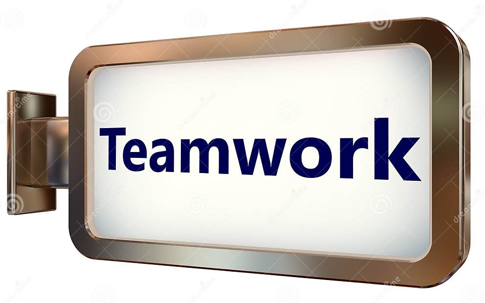 Teamwork on Billboard Background Stock Illustration - Illustration of ...