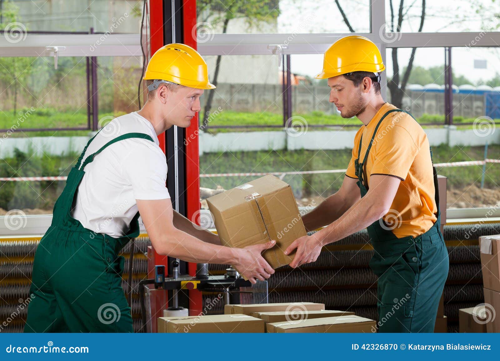 Teamwork at warehouse stock photo. Image of package, storekeeper - 42326870