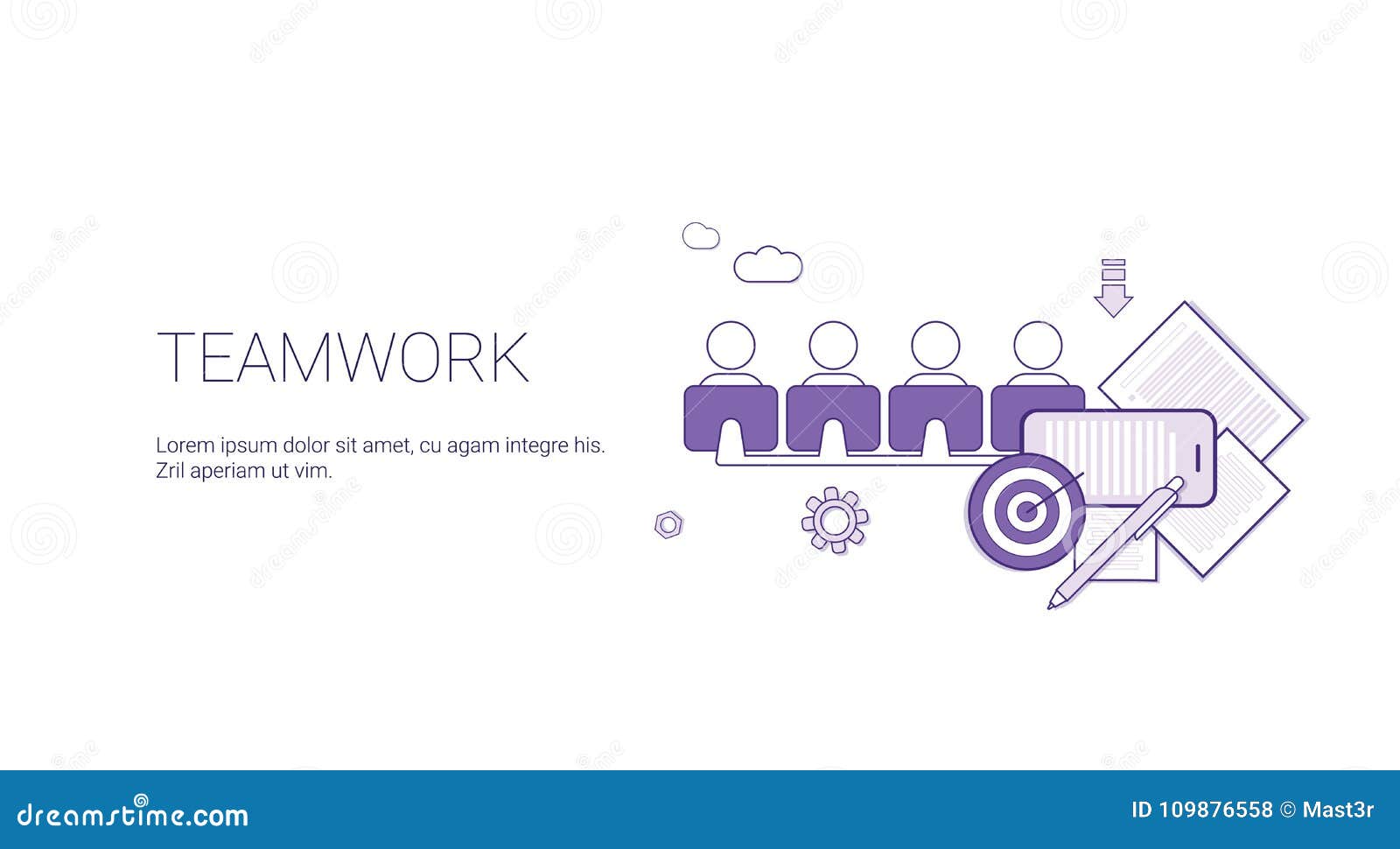 Teamwork Web Banner with Copy Space Business Team Cooperation Concept ...