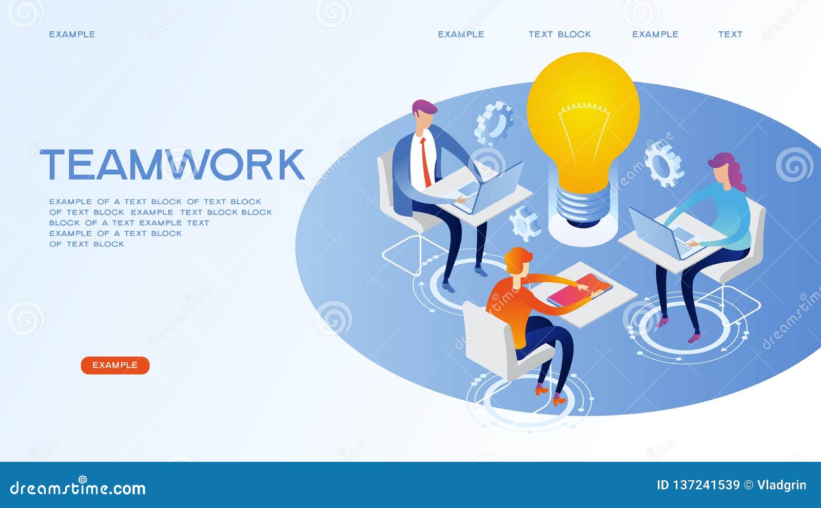 Teamwork Web Banner stock vector. Illustration of concept - 137241539