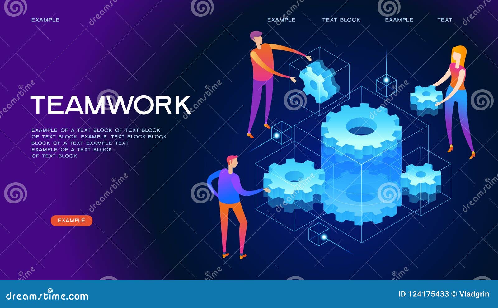 Teamwork Web Banner stock vector. Illustration of businessman - 124175433