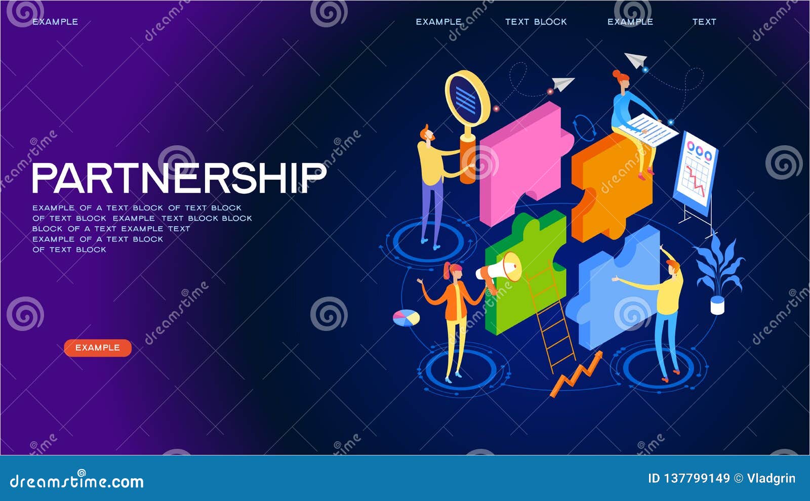 Teamwork Web Banner stock vector. Illustration of group - 137799149