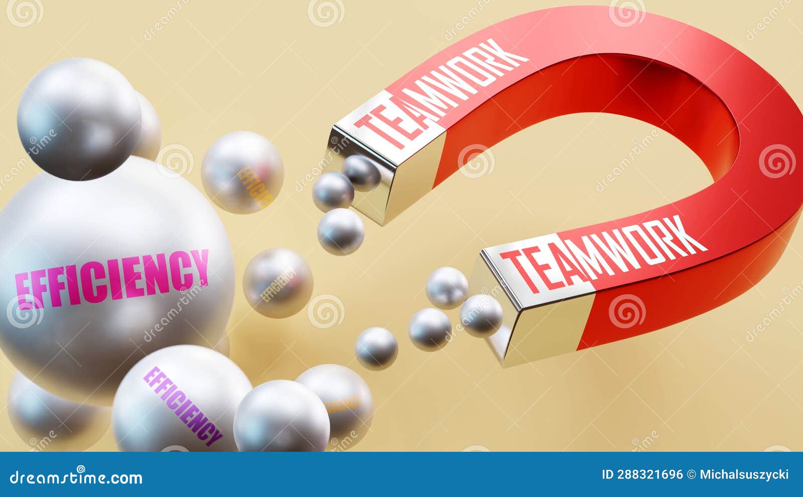 Teamwork Which Brings Efficiency. a Magnet Metaphor in Which Teamwork ...