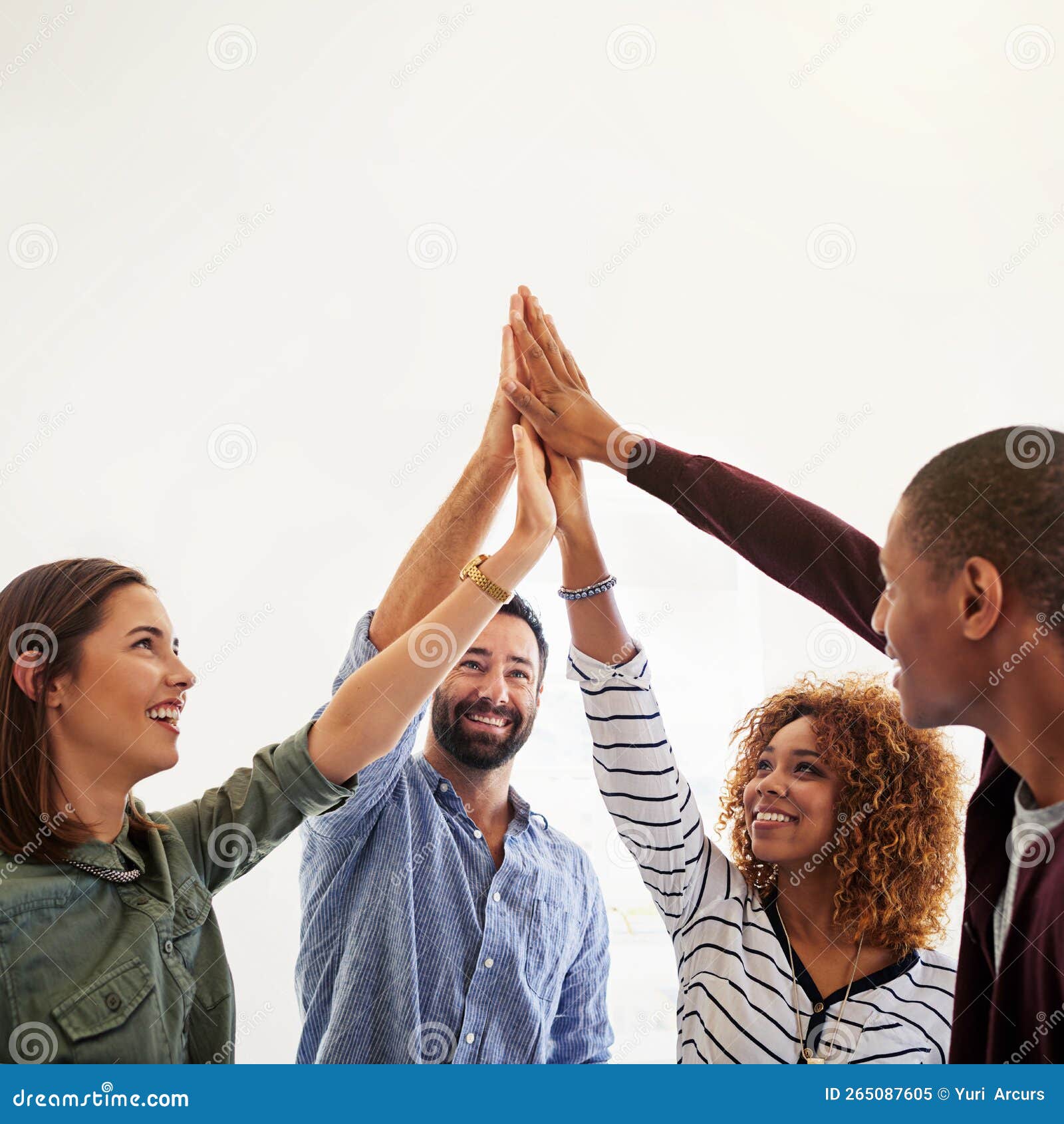 Teamwork for the Win. a Team of Colleagues Giving Each Other a High ...