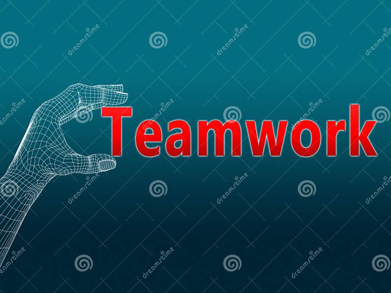 Teamwork wireframe hand stock illustration. Illustration of hand - 33989672