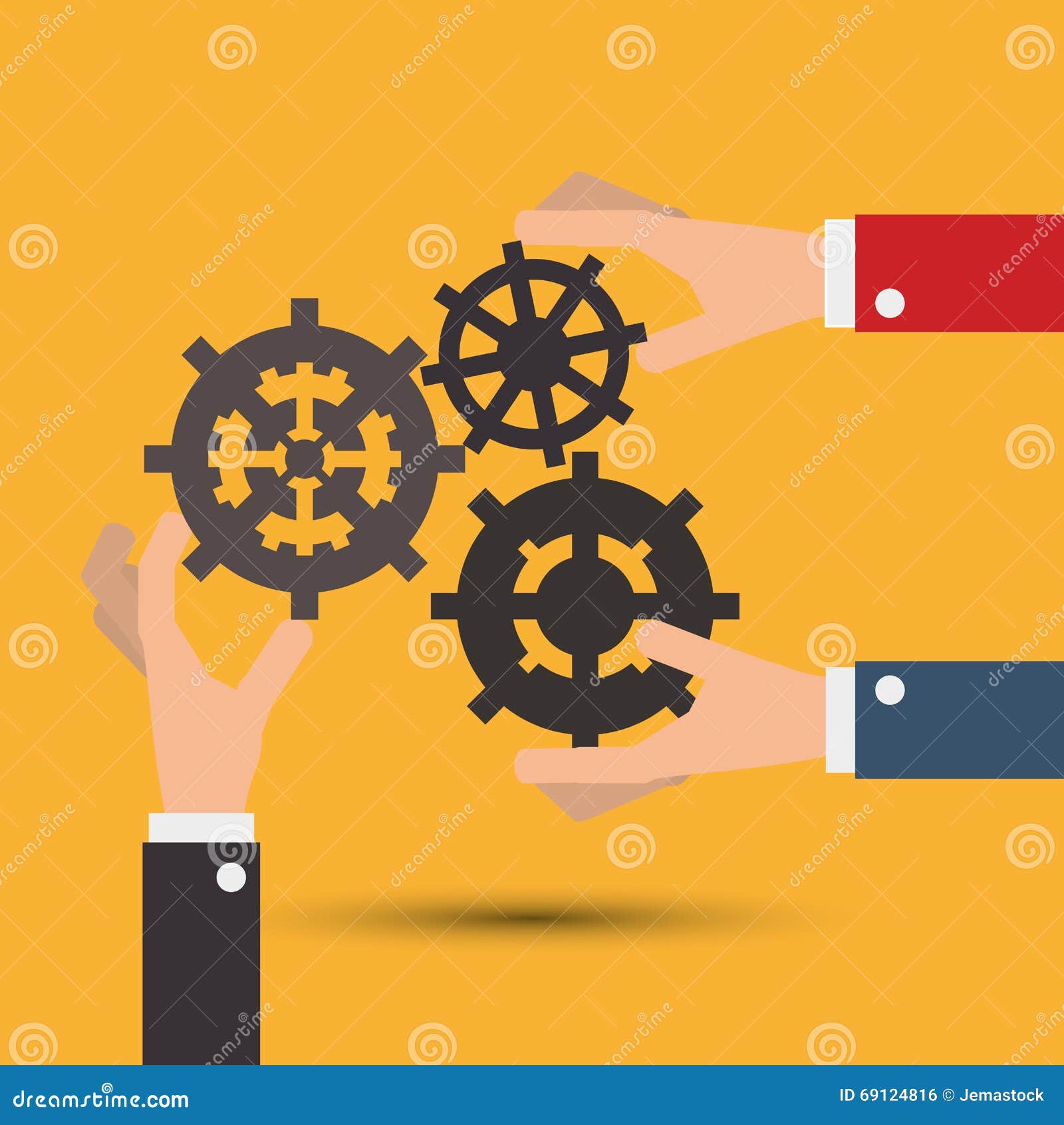 Teamwork wirth gear design stock vector. Illustration of organization ...
