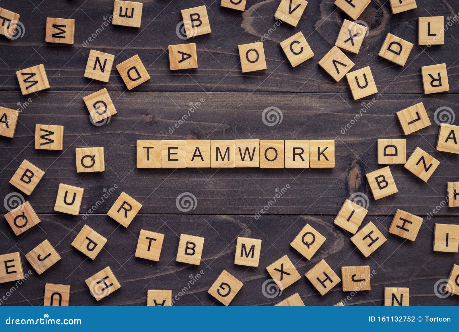 Teamwork Wood Text and Wood Block on Table for Business Concept Stock ...