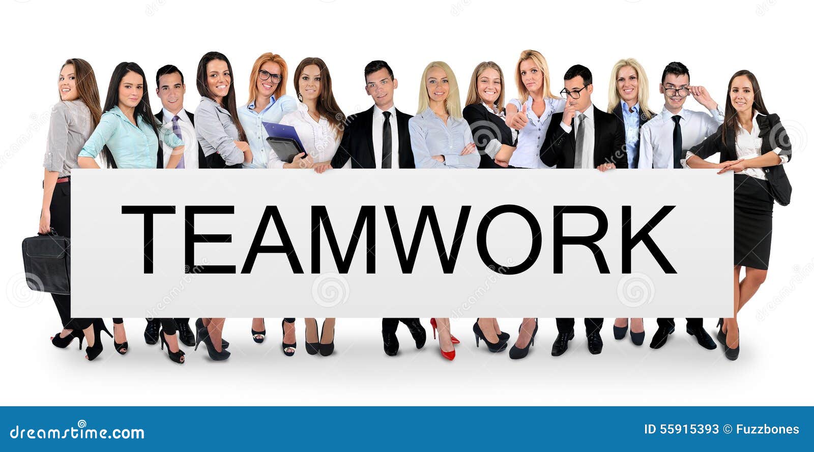 Teamwork word on banner stock image. Image of happy, camera - 55915393