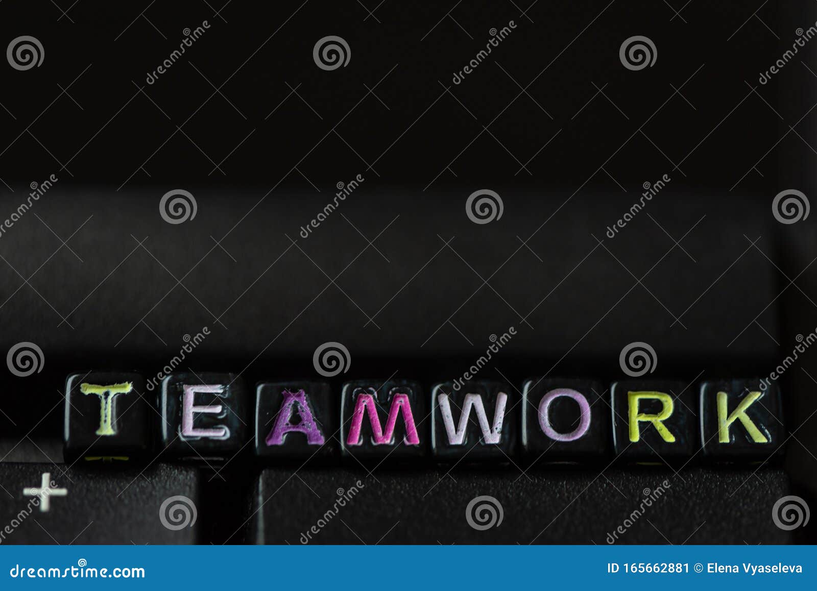 Teamwork Word from Blocks on Keyboard Close Up Stock Image - Image of ...