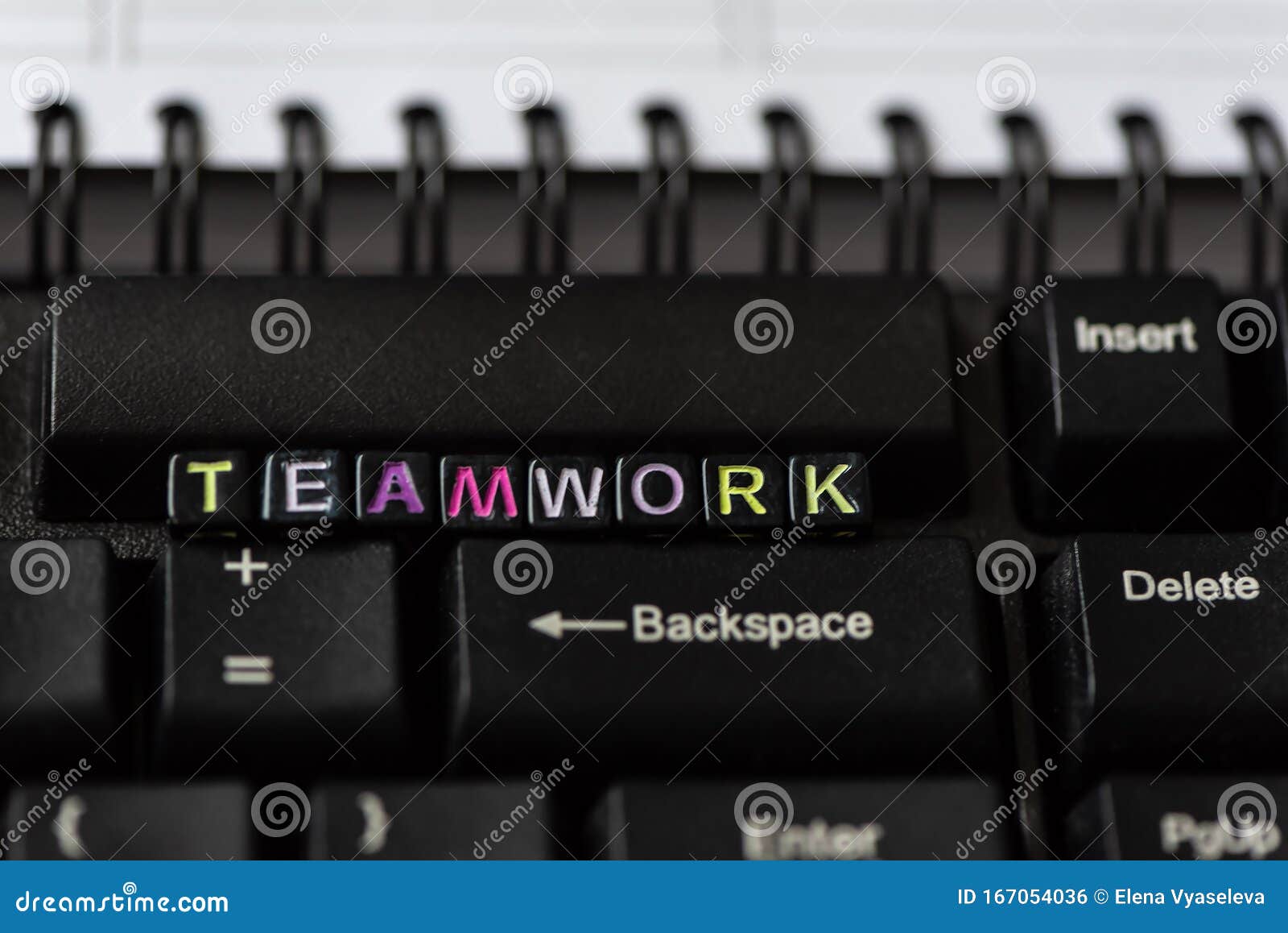 Teamwork Word from Blocks on Keyboard Close Up Stock Photo - Image of ...