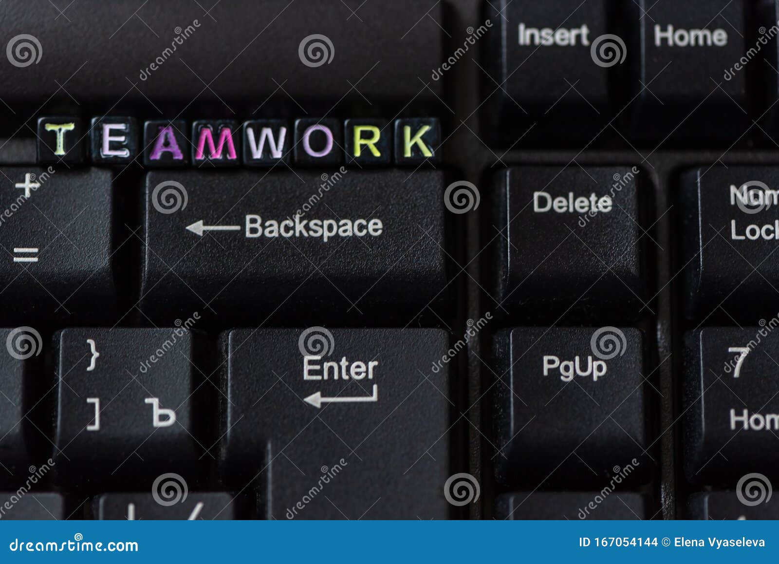 Teamwork Word from Blocks on Keyboard Close Up Stock Photo - Image of ...
