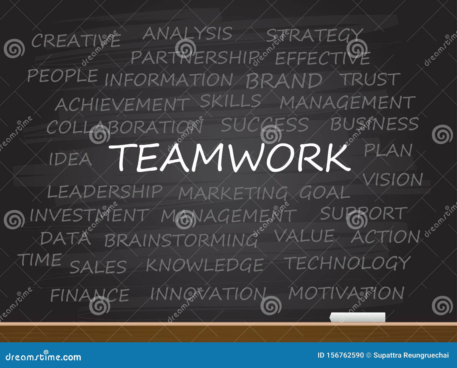 Teamwork Word on Chalk Board with Business Concept Stock Vector ...