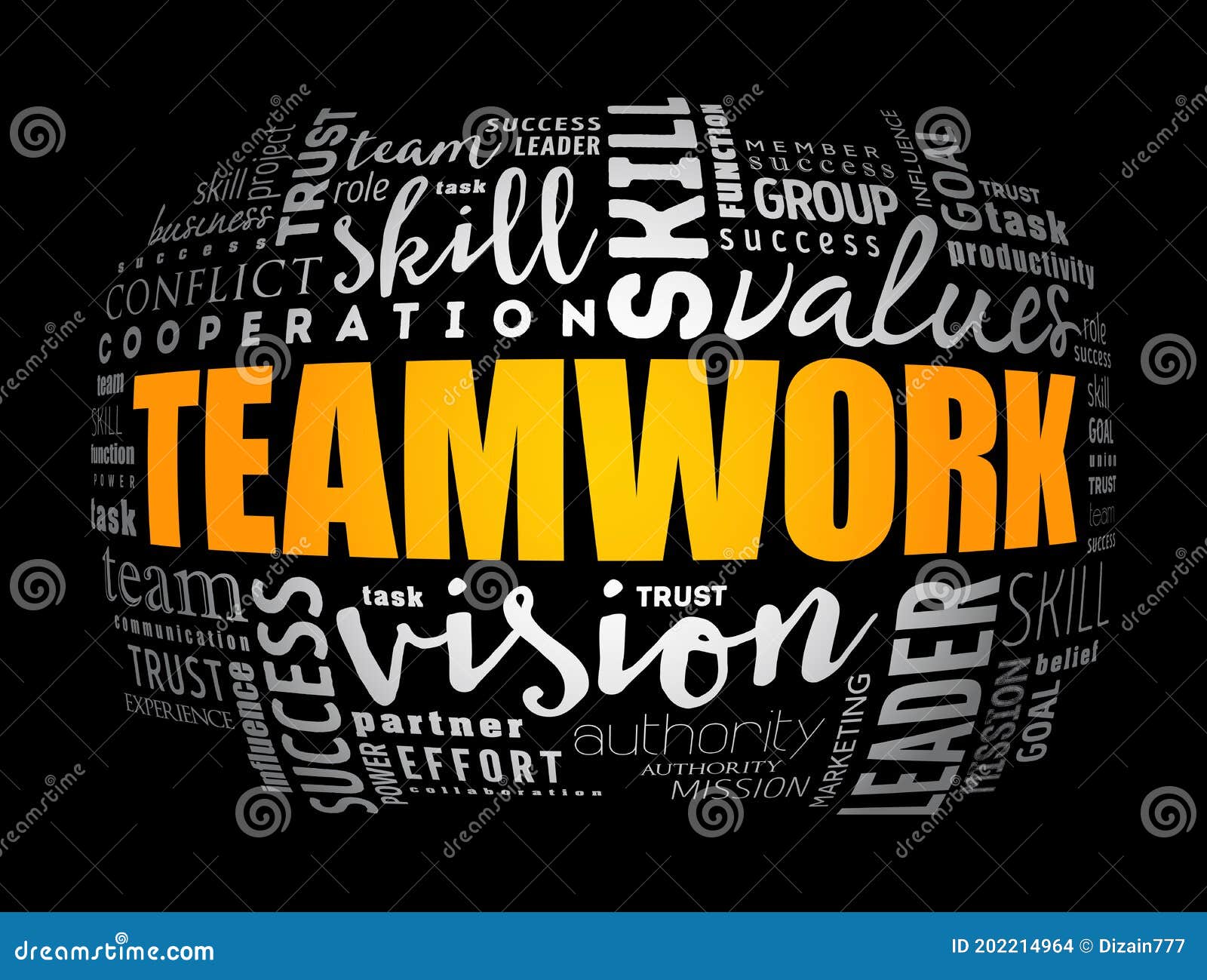 TEAMWORK Word Cloud Collage, Business Concept Stock Illustration ...