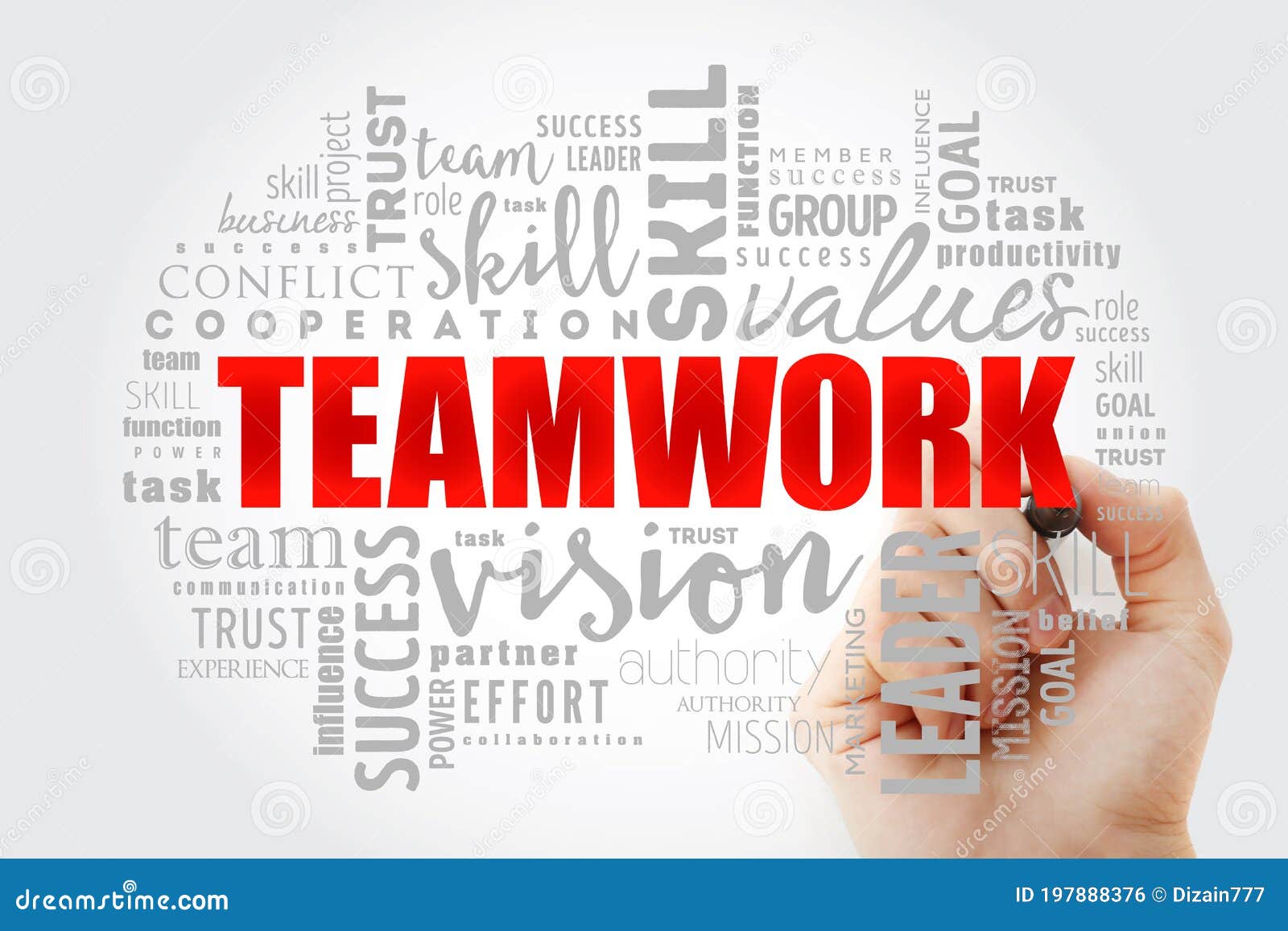 TEAMWORK Word Cloud Collage Stock Photo - Image of plan, common: 197888376
