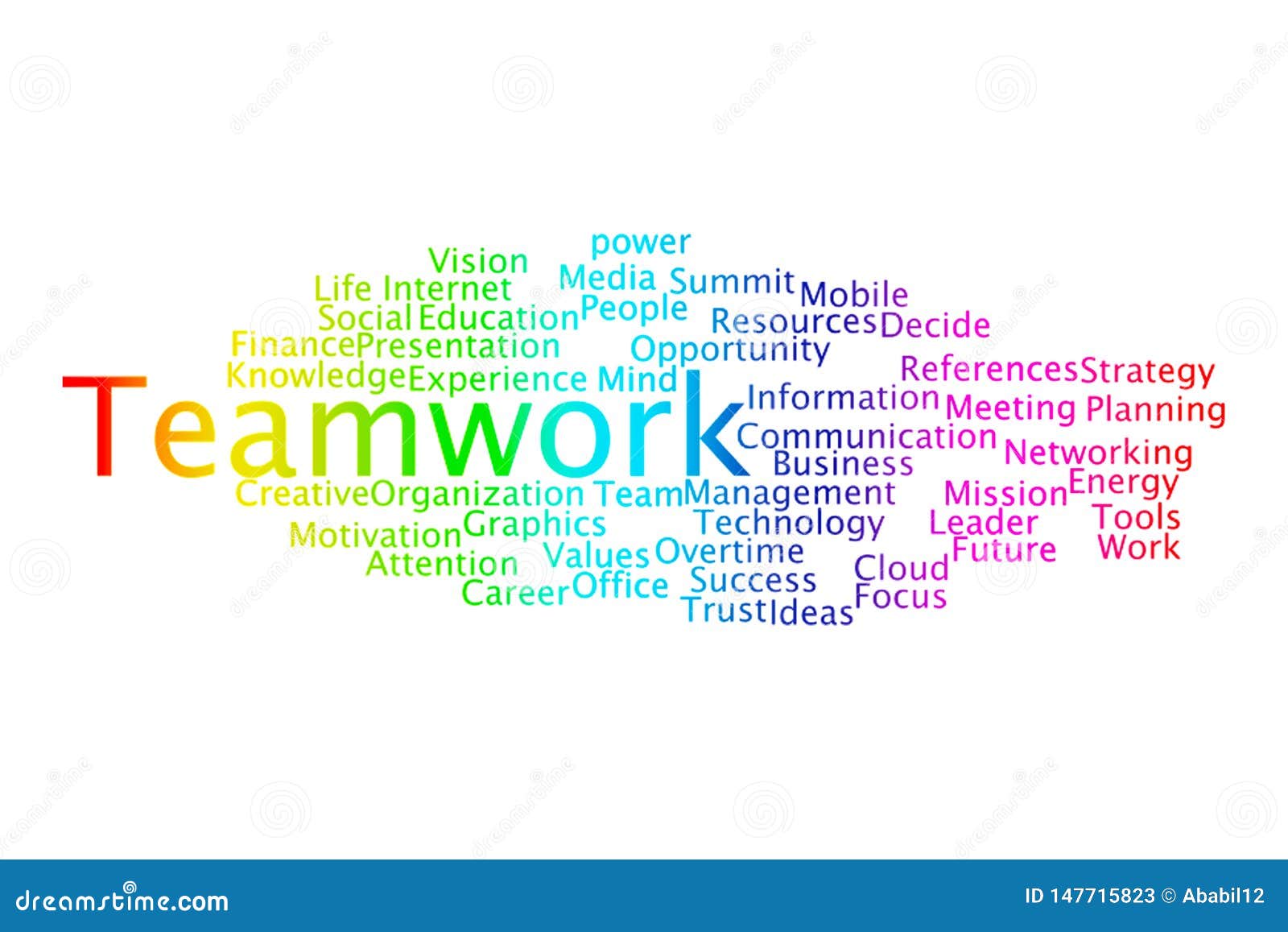 TEAMWORK Word Cloud Collage. Stock Illustration - Illustration of cloud ...