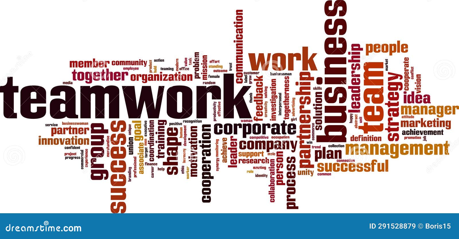 Teamwork word cloud stock illustration. Illustration of coordination ...