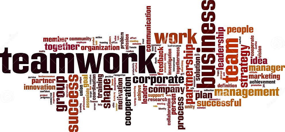 Teamwork word cloud stock illustration. Illustration of coordination ...