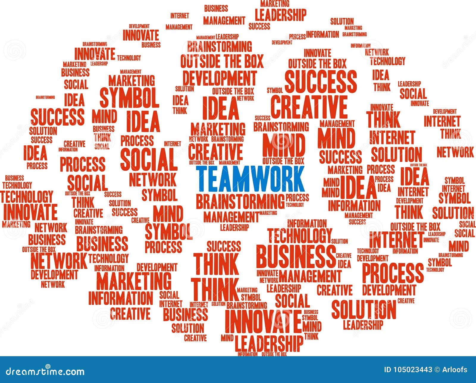 Teamwork Word Cloud stock illustration. Illustration of success - 105023443