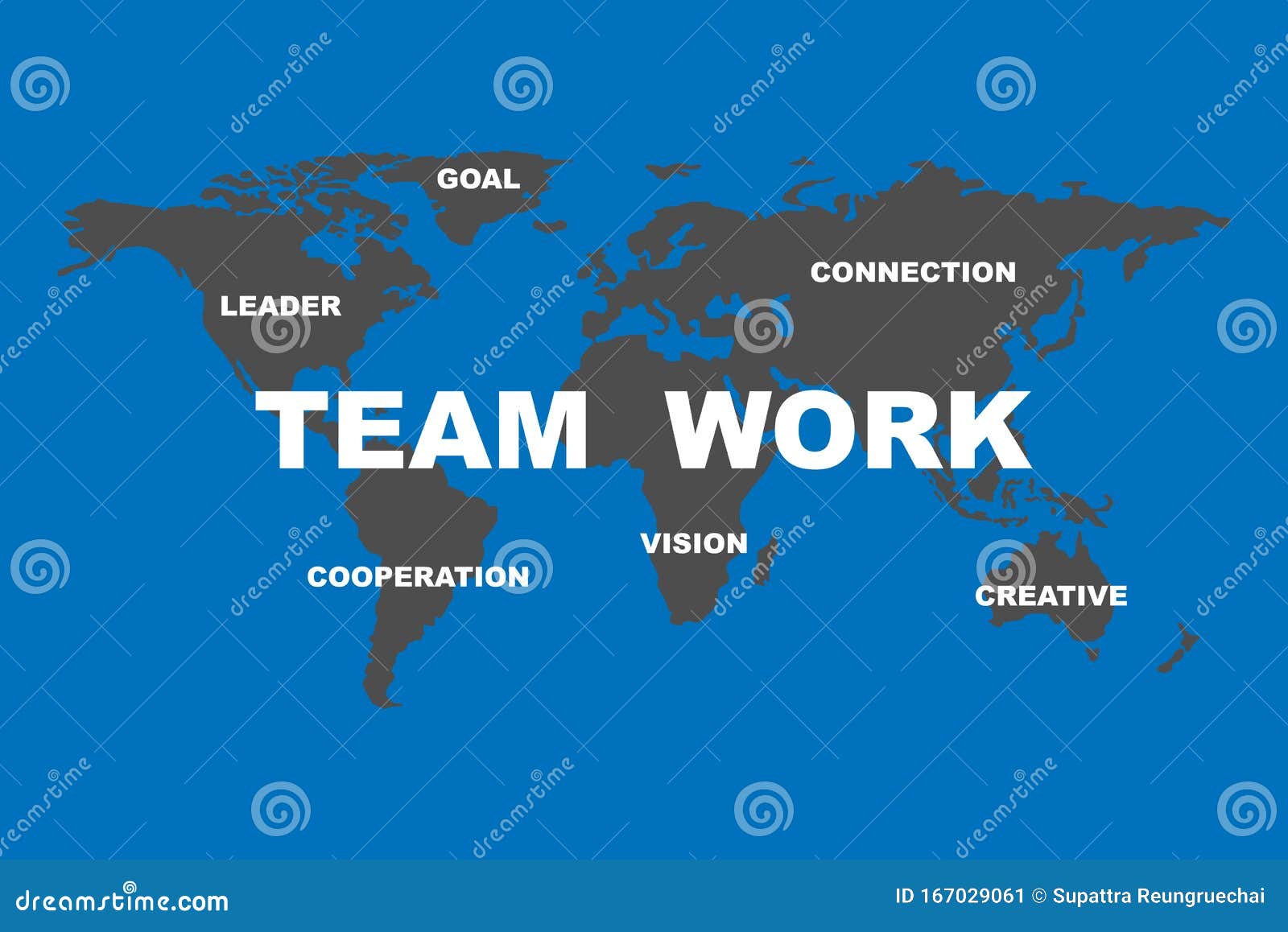 Teamwork Word Consisted of Goal, Leader, Connection, Creative, Vision ...