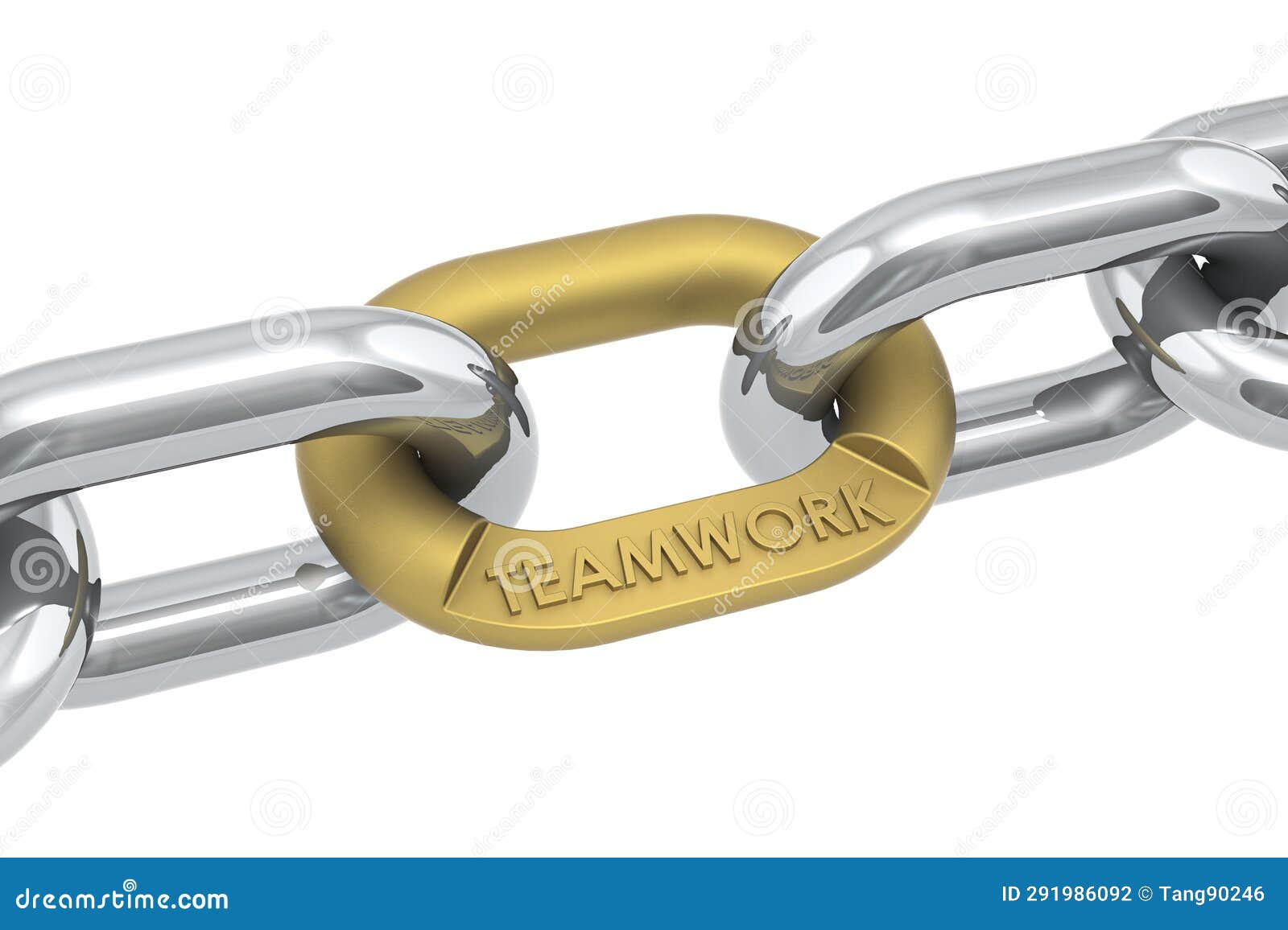 Teamwork Word on the Golden Chain Stock Illustration - Illustration of ...
