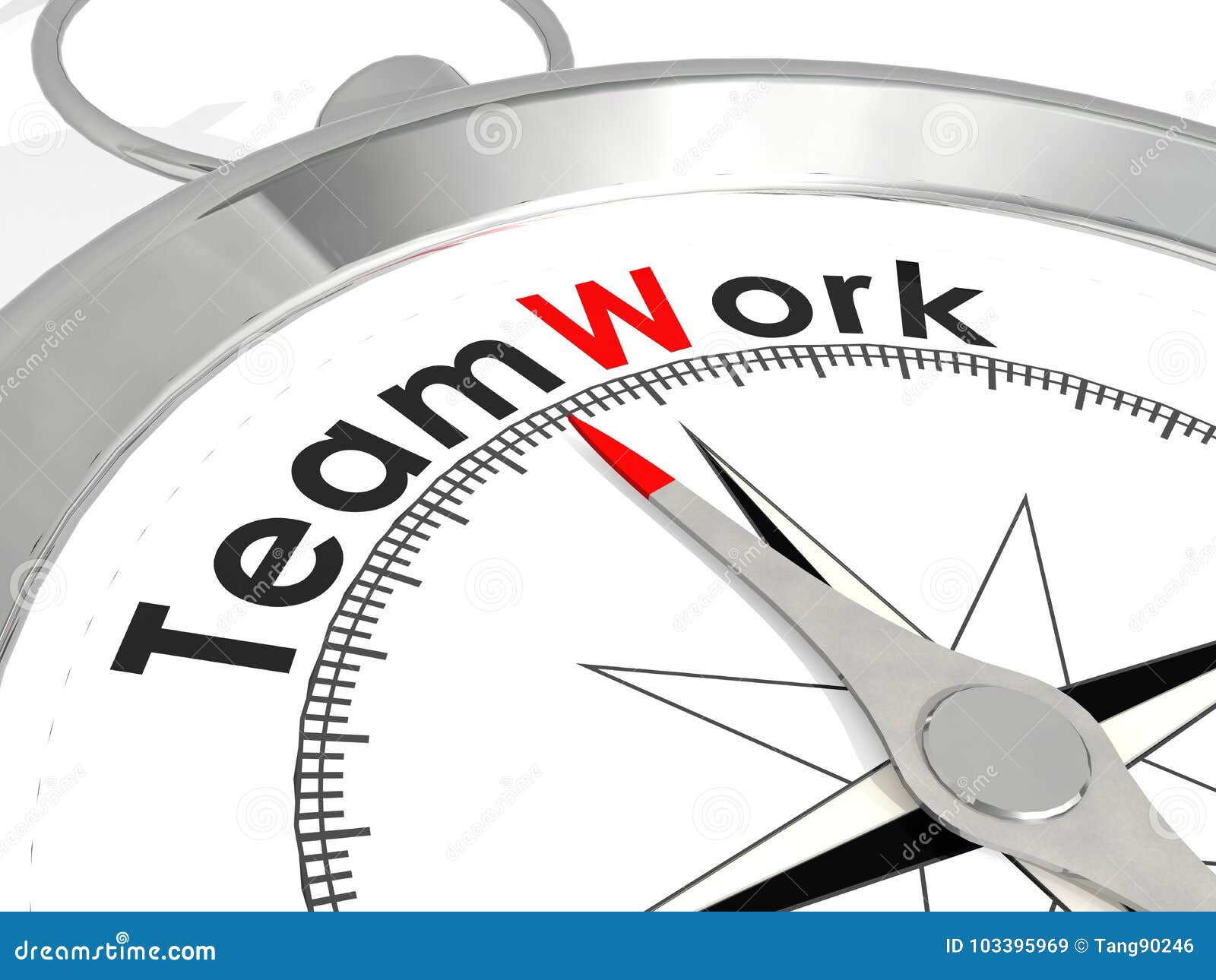 Teamwork Word on Metallic Compass Stock Illustration - Illustration of ...
