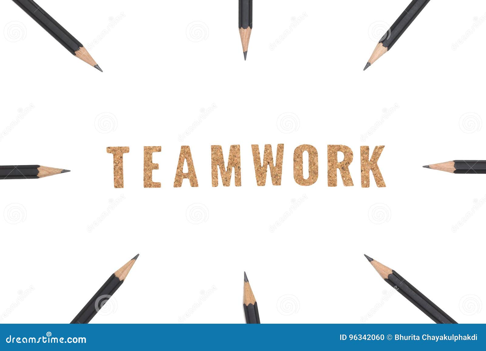 Teamwork word with pencil stock photo. Image of graffiti - 96342060