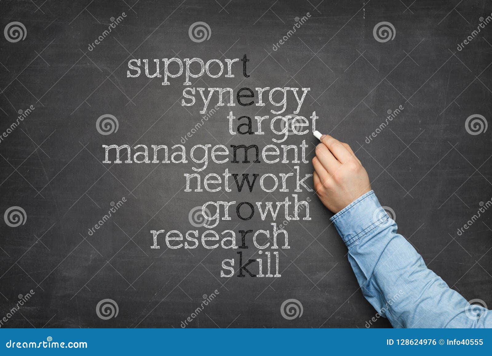 Teamwork Word Puzzle on Blackboard Stock Photo - Image of office ...