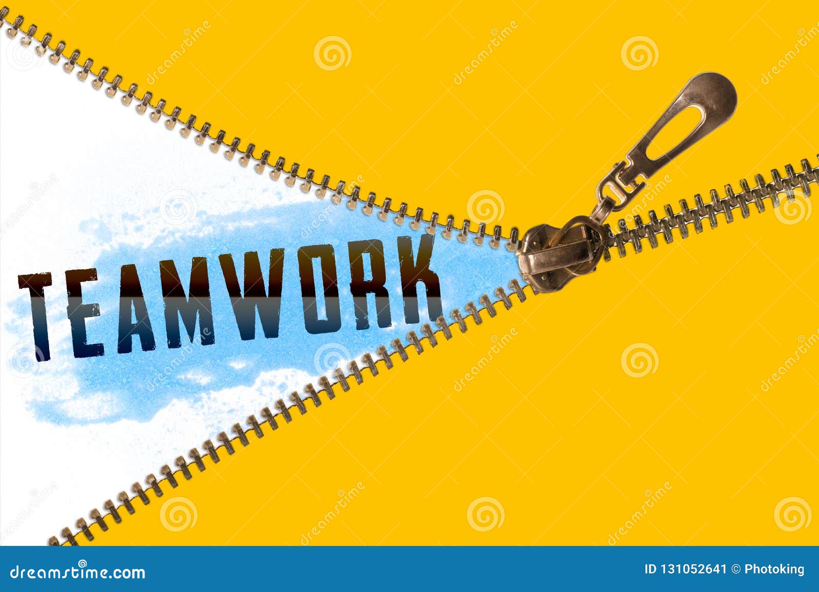 Teamwork word under zipper stock image. Image of performance - 131052641