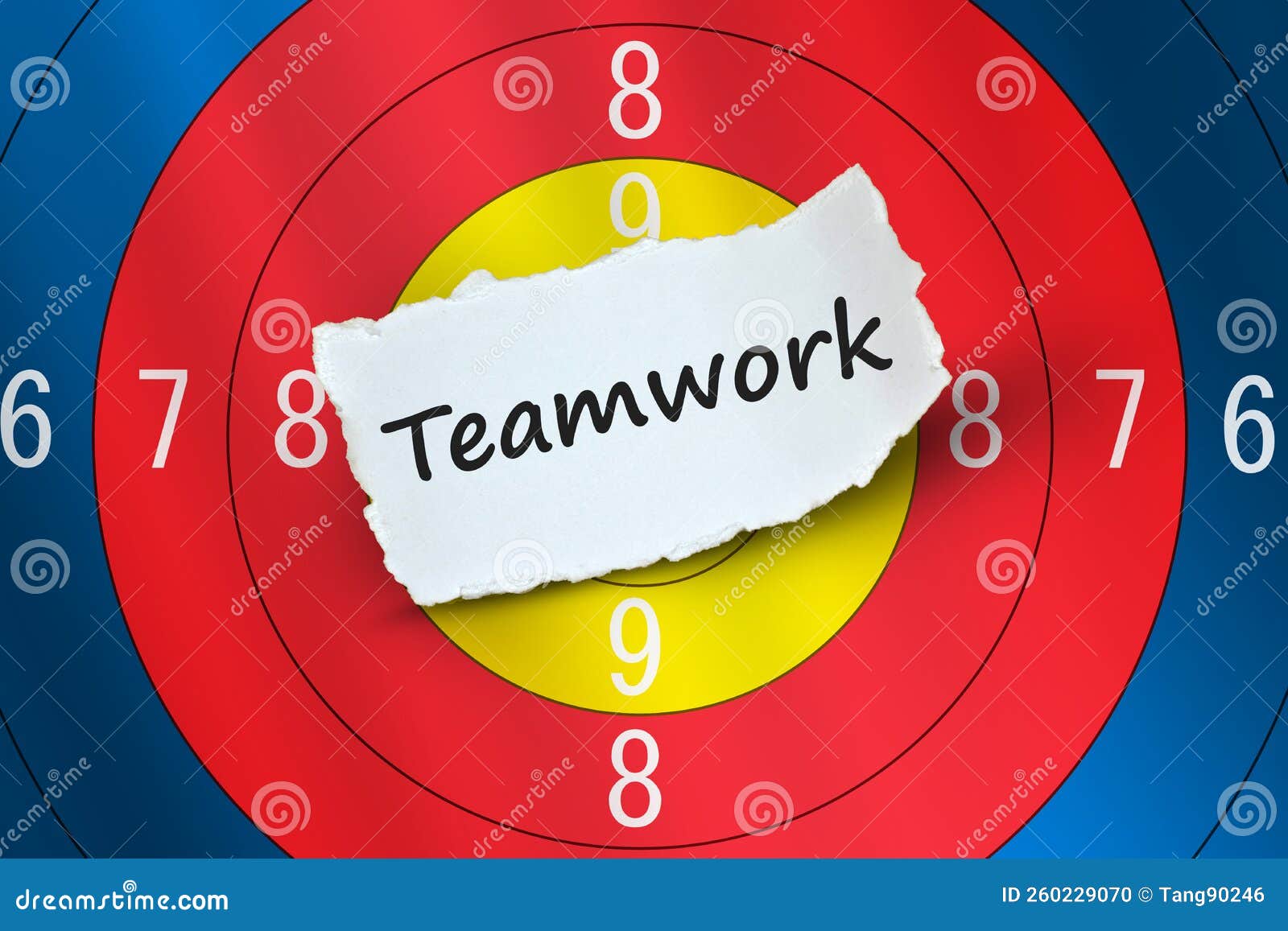 Teamwork Word on White Paper with Arrow Target Board Stock Illustration ...