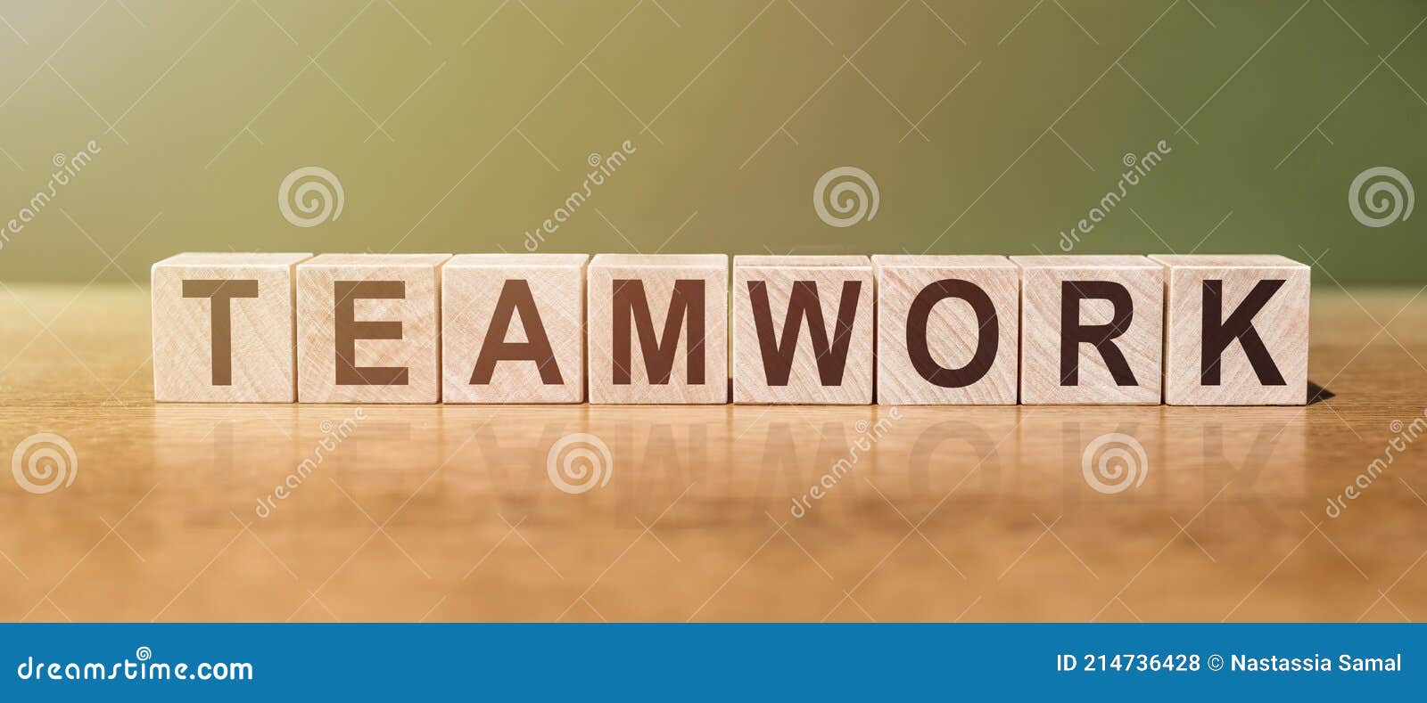 TEAMWORK Word Written on Wooden Blocks on Wooden Table. Concept for ...