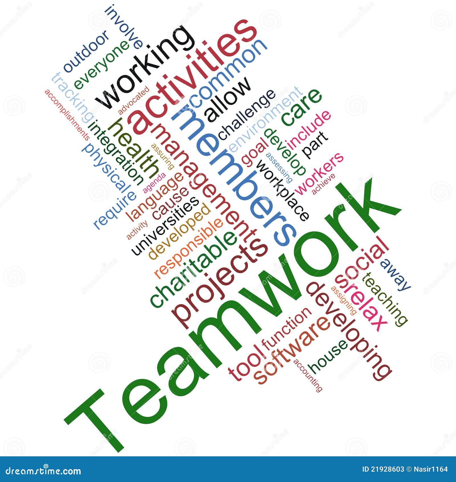 Teamwork wordcloud stock illustration. Illustration of development ...