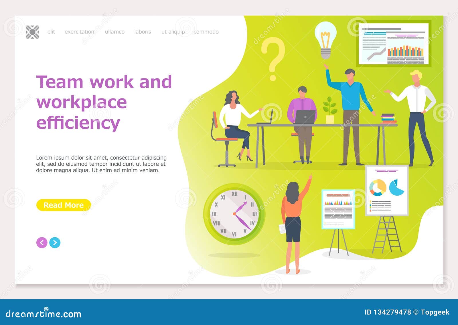 Workplace Efficiency Line Icons Collection. Streamlined, Productive ...