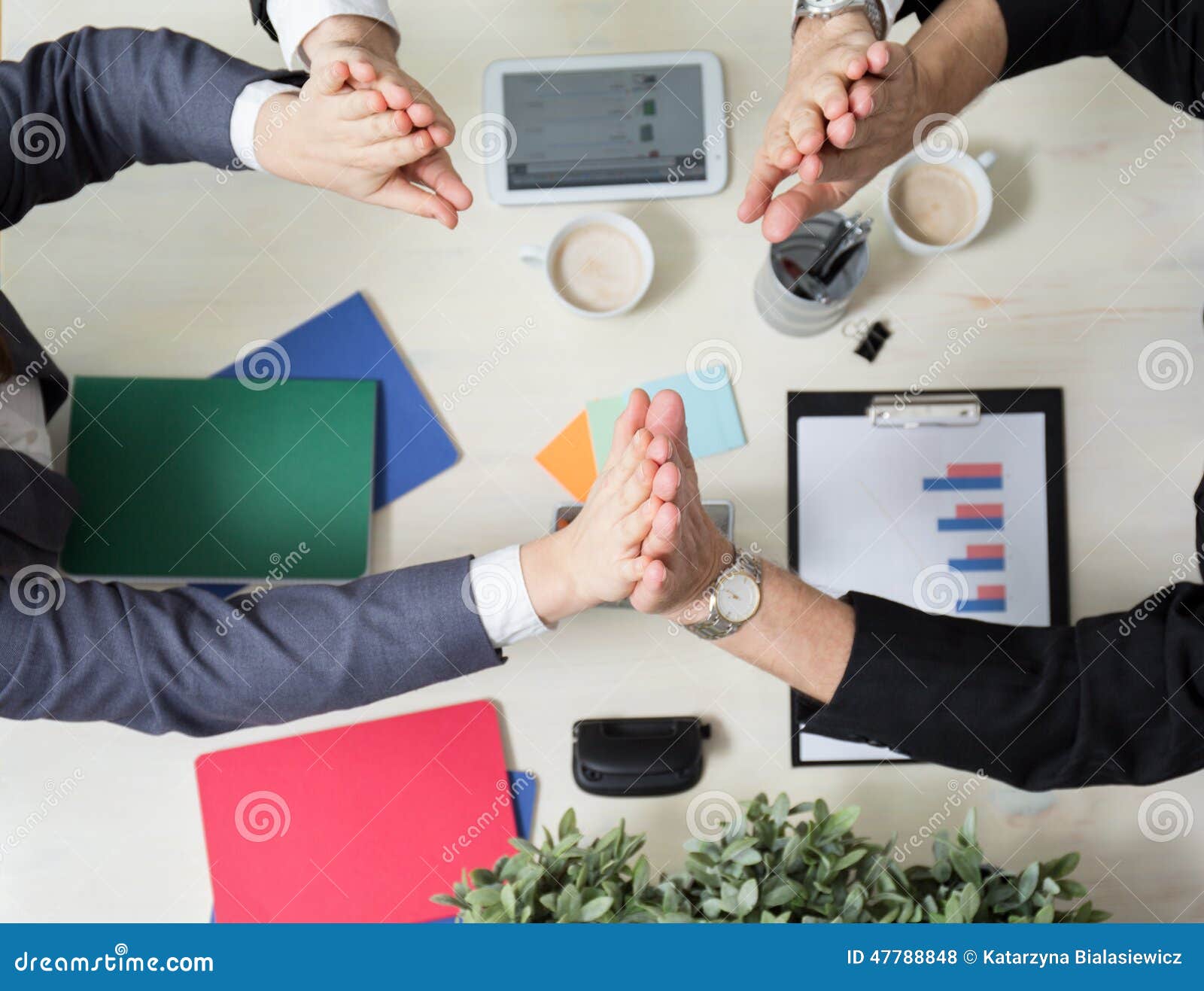 Teamwork in the workplace stock photo. Image of hands - 47788848