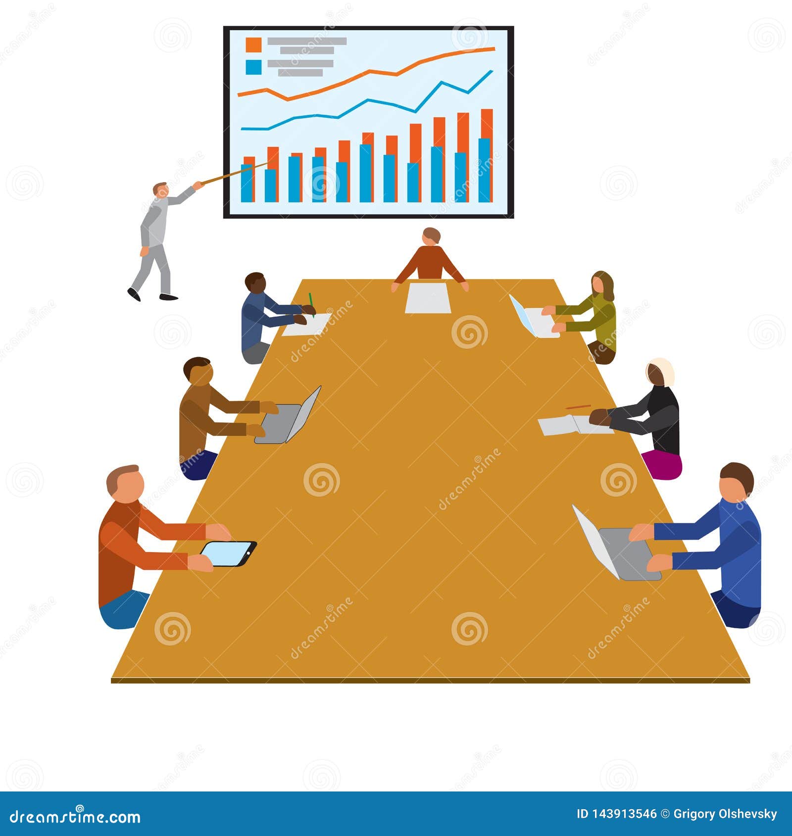 Teamwork Workshop Meeting, Office Workers Teams Stock Vector ...