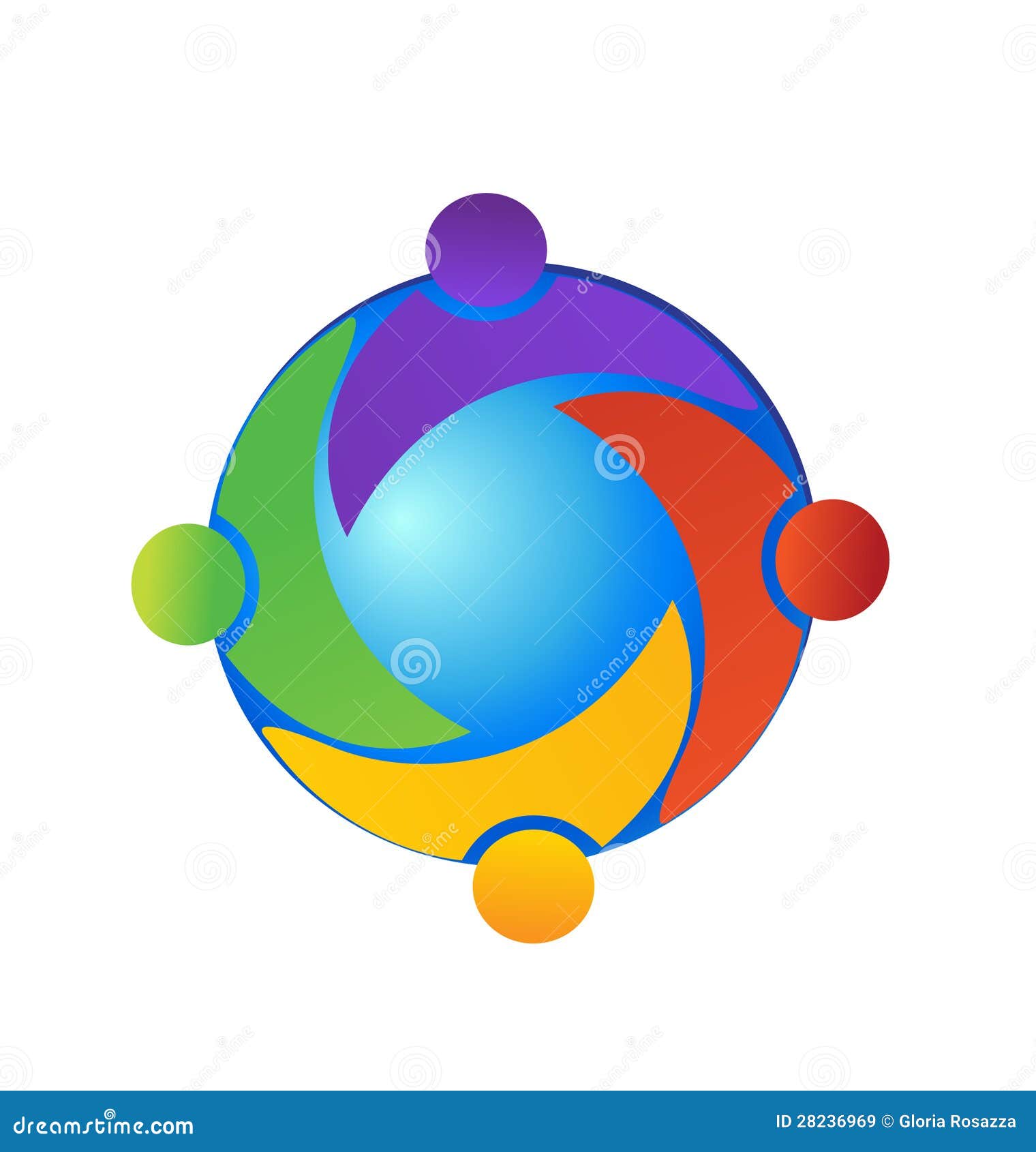 Teamwork on the World Logo Vector Stock Vector - Illustration of crowd ...