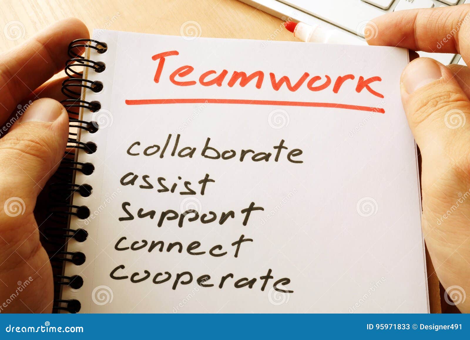 Teamwork written by hand. stock image. Image of idea - 95971833