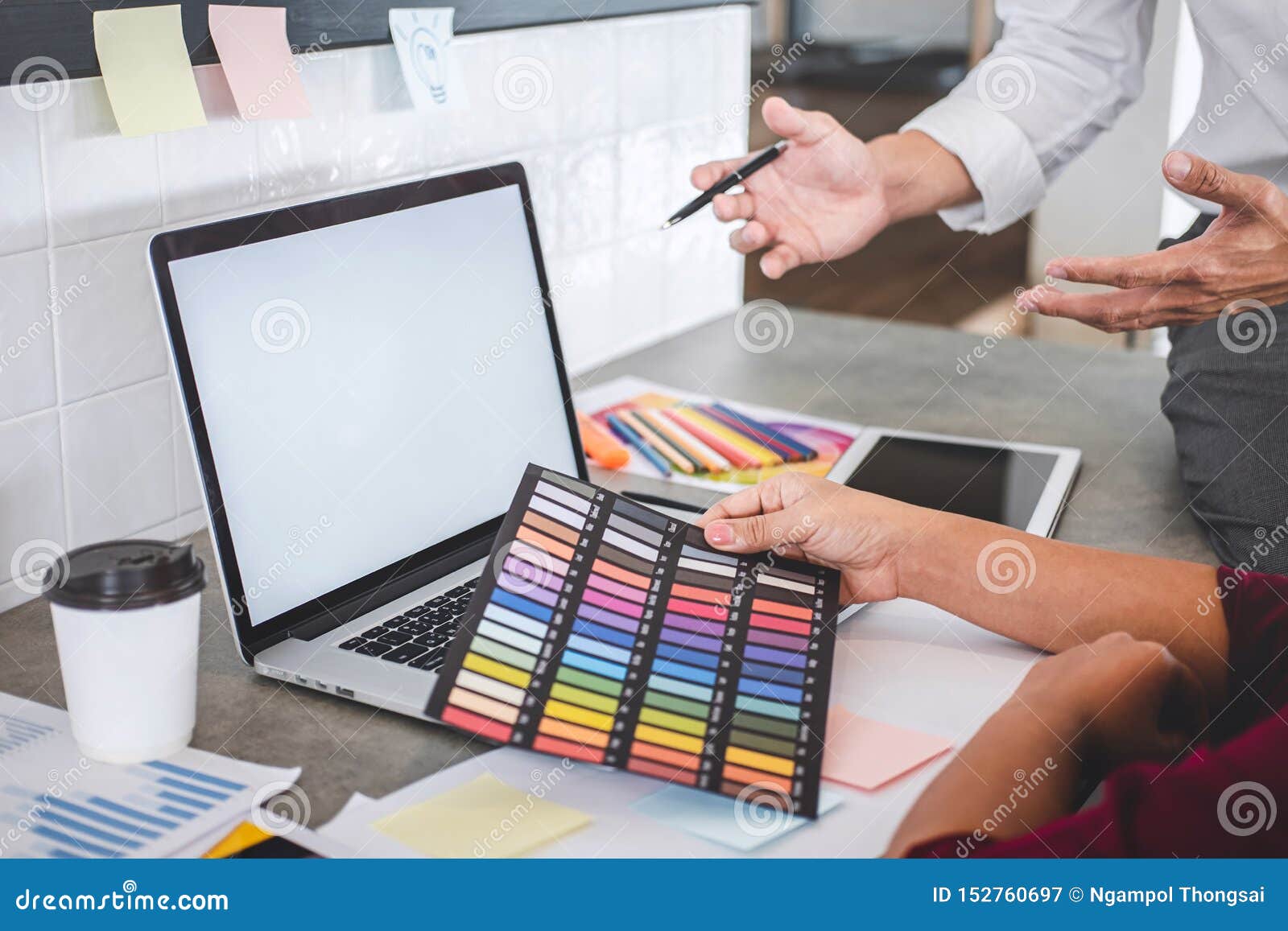 Teamwork of Young Creative Designers Working on Project Together and ...