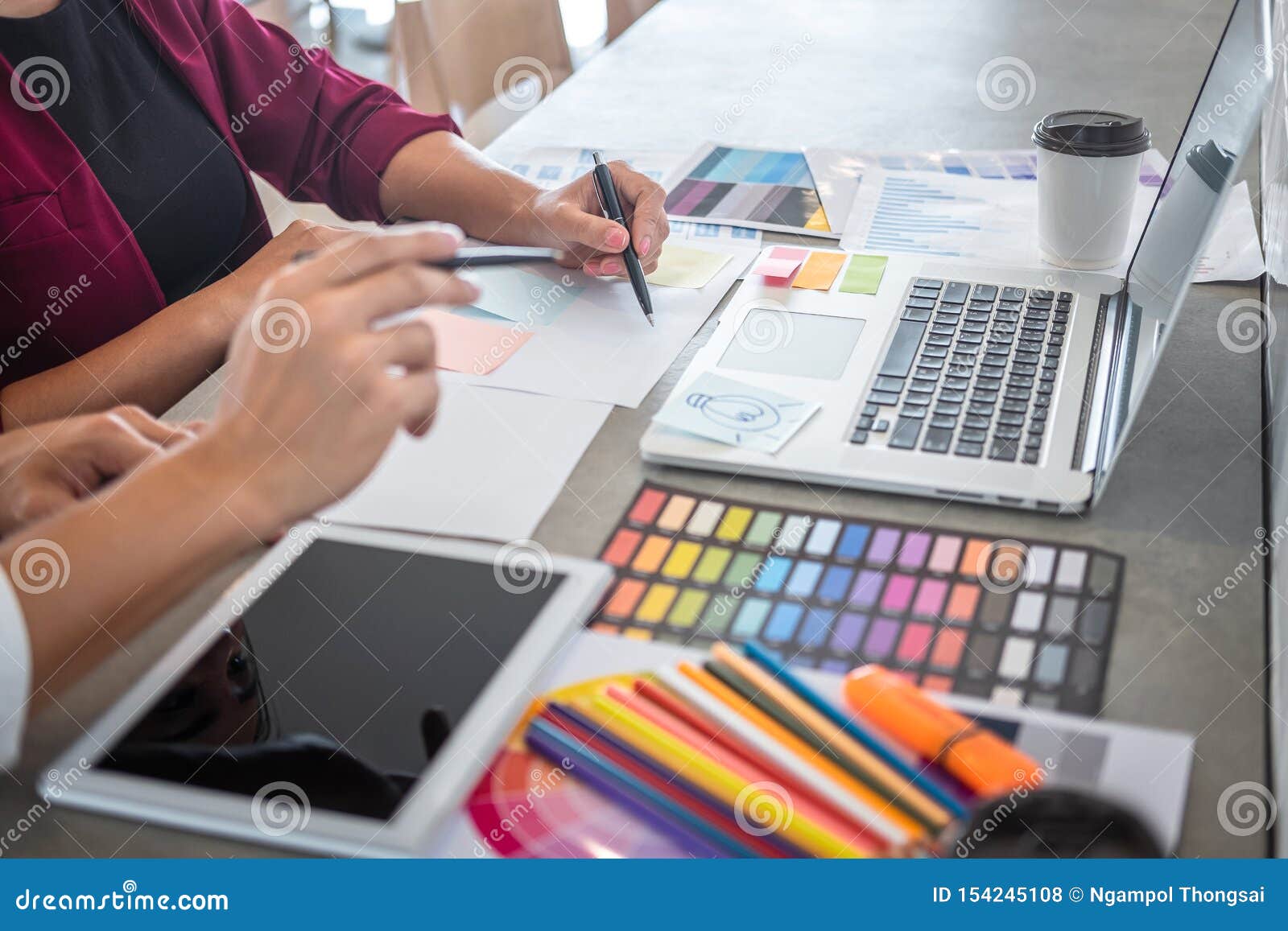 Teamwork of Young Creative Designers Working on Project Together and ...