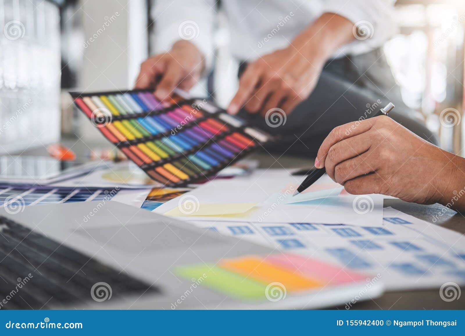 Teamwork of Young Creative Designers Working on Project Together and ...