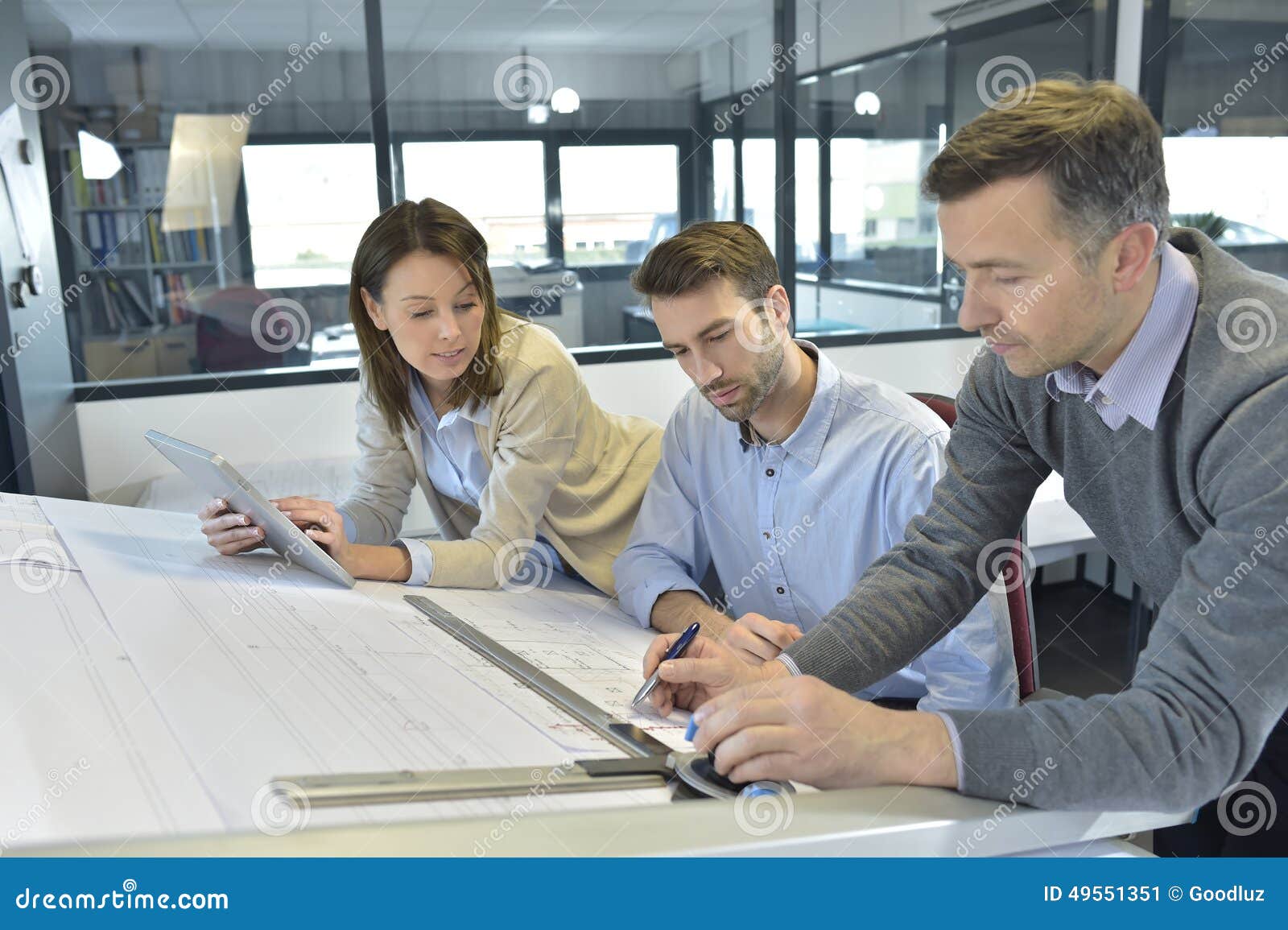 Teamworking of a Group of Architects Stock Image - Image of architect ...