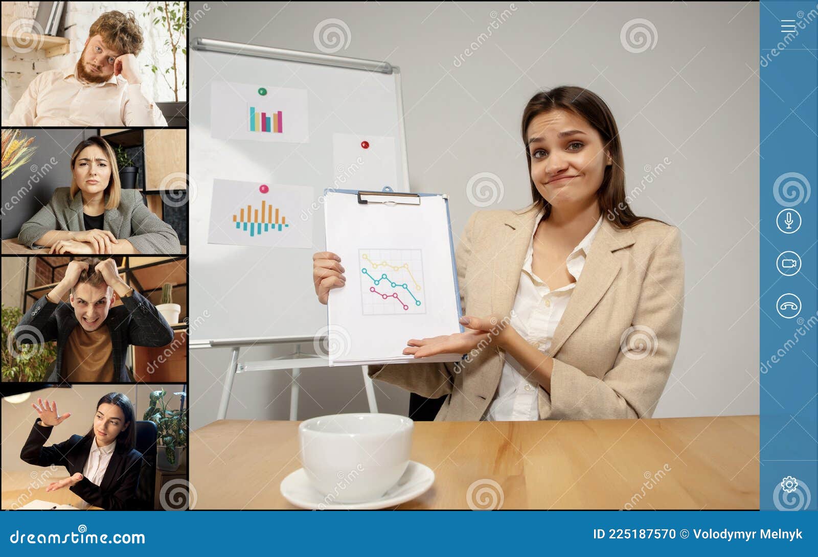 Teamworking by Group Video Call Share Ideas Brainstorming Use Video ...