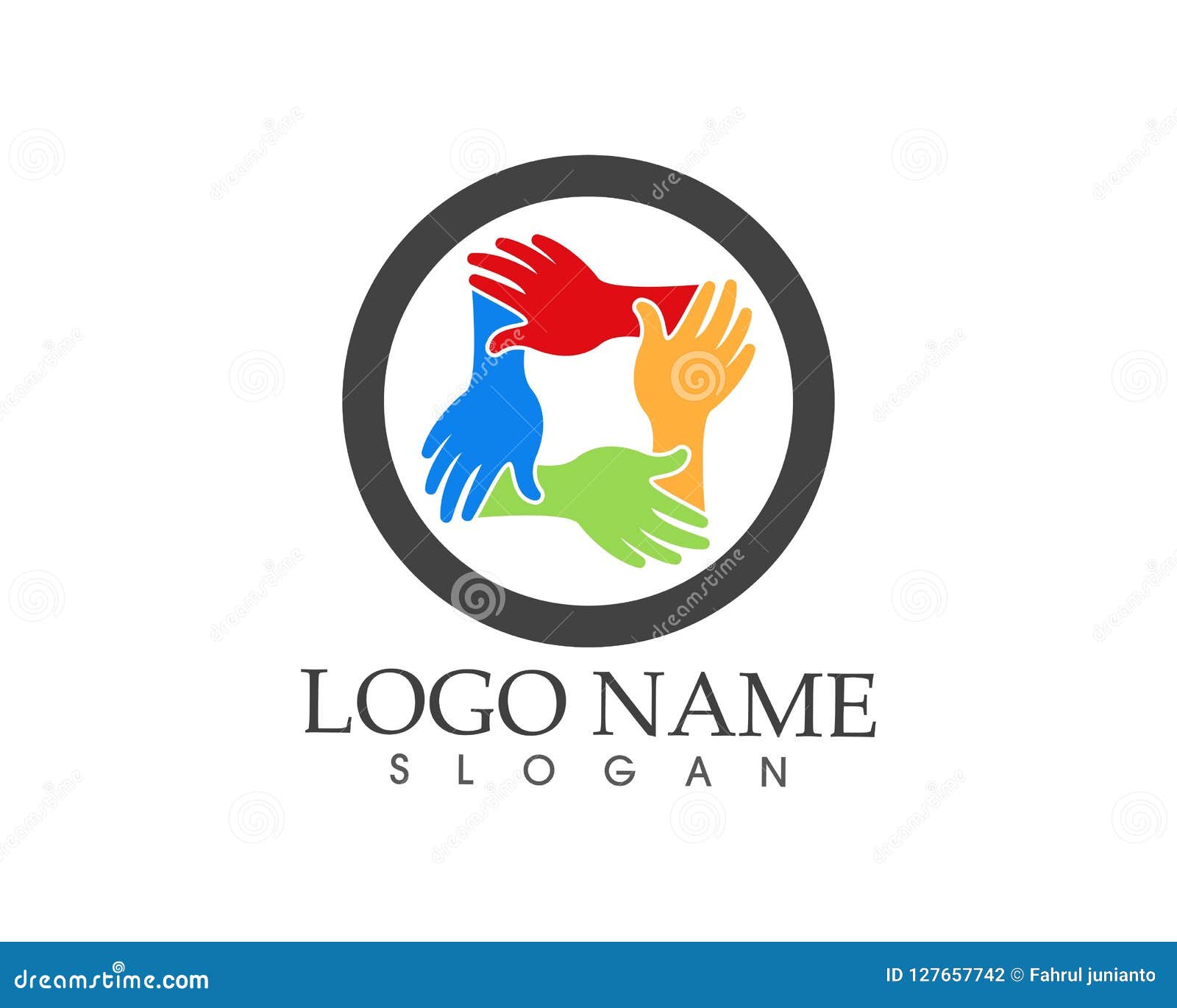 Teamworks Hand Business Logo Stock Vector - Illustration of design ...