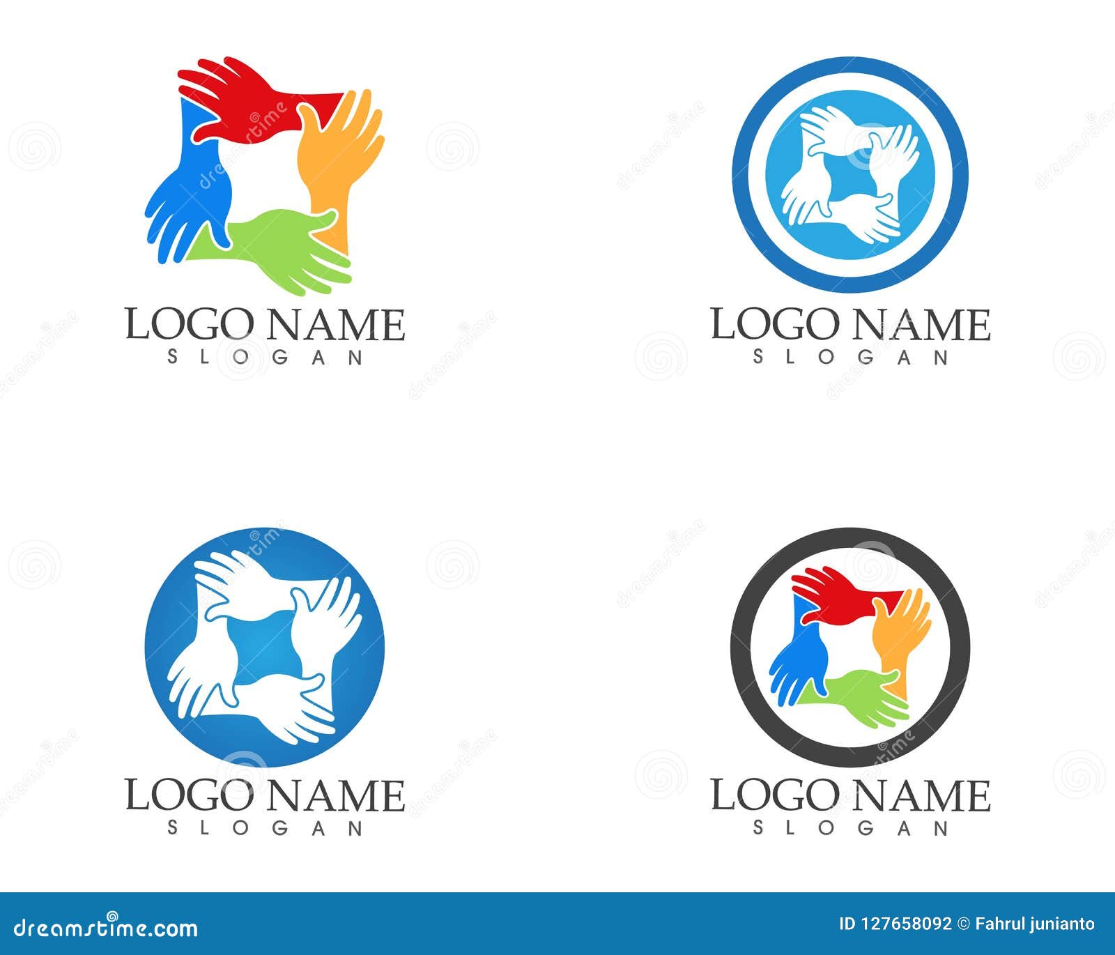 Teamworks Hand Business Logo Stock Vector - Illustration of lines ...