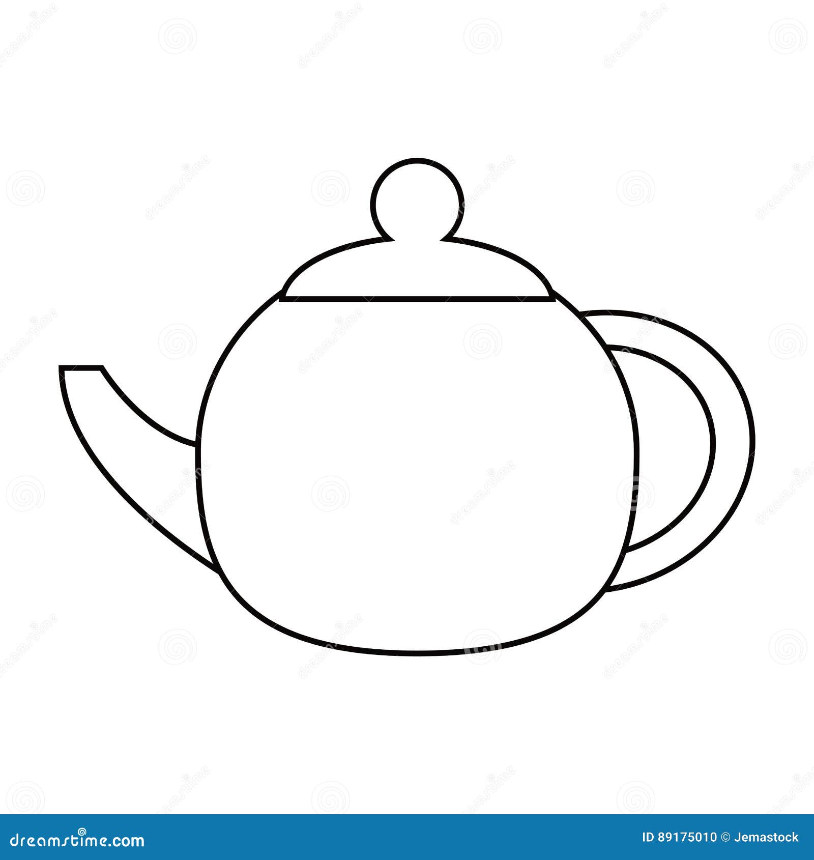 Teapot Beverage Ceramic Outline Stock Illustration - Illustration of ...